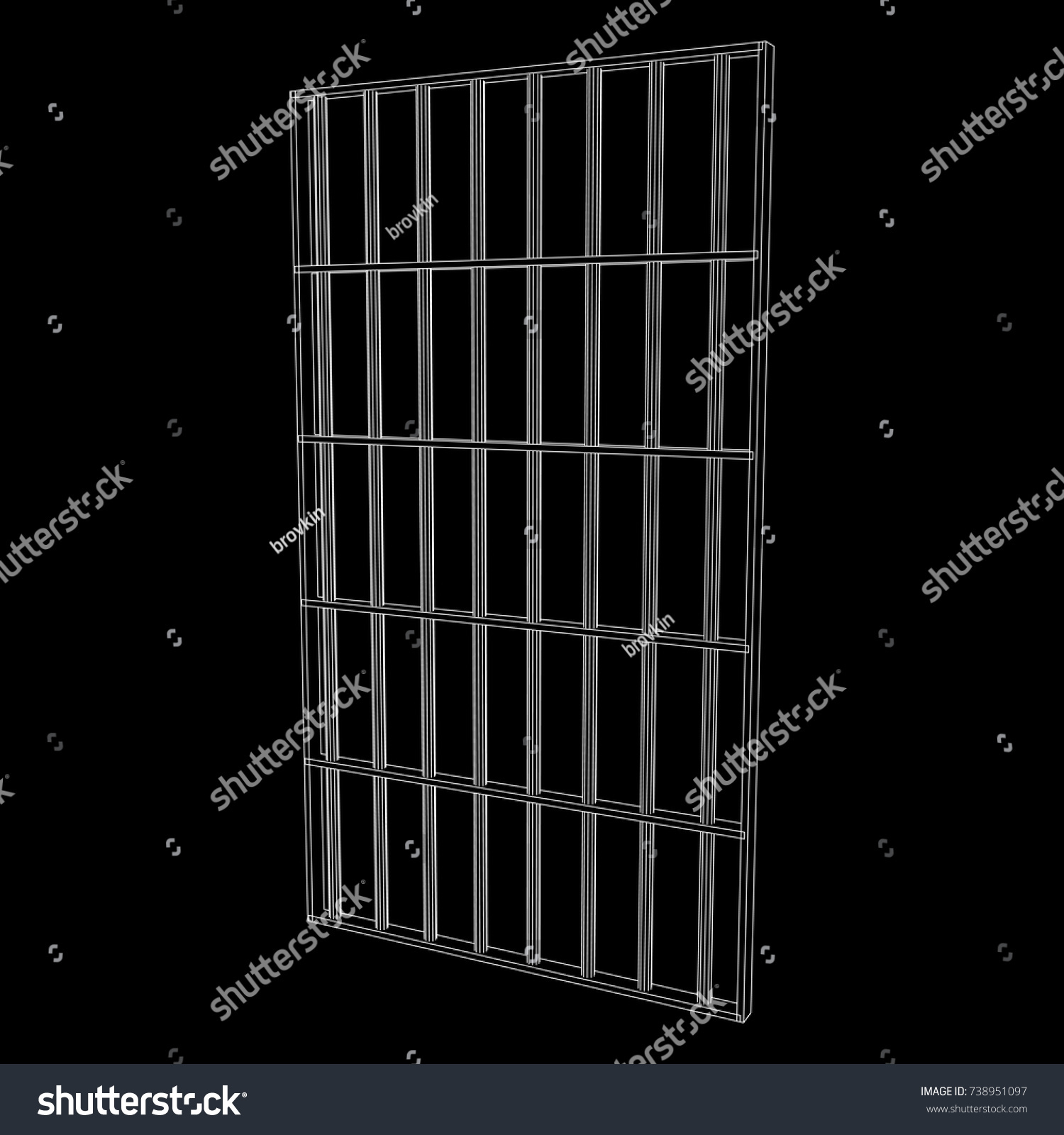 Wireframe Prison Bars Cage Connected Concept Stock Vector (Royalty Free ...