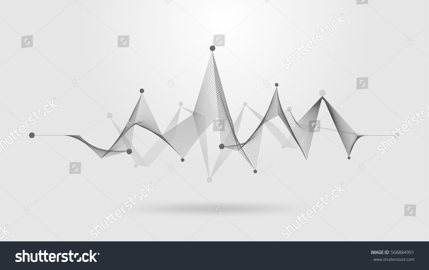 Wireframe Sound Wave Stock Vector (Royalty Free) 568884991