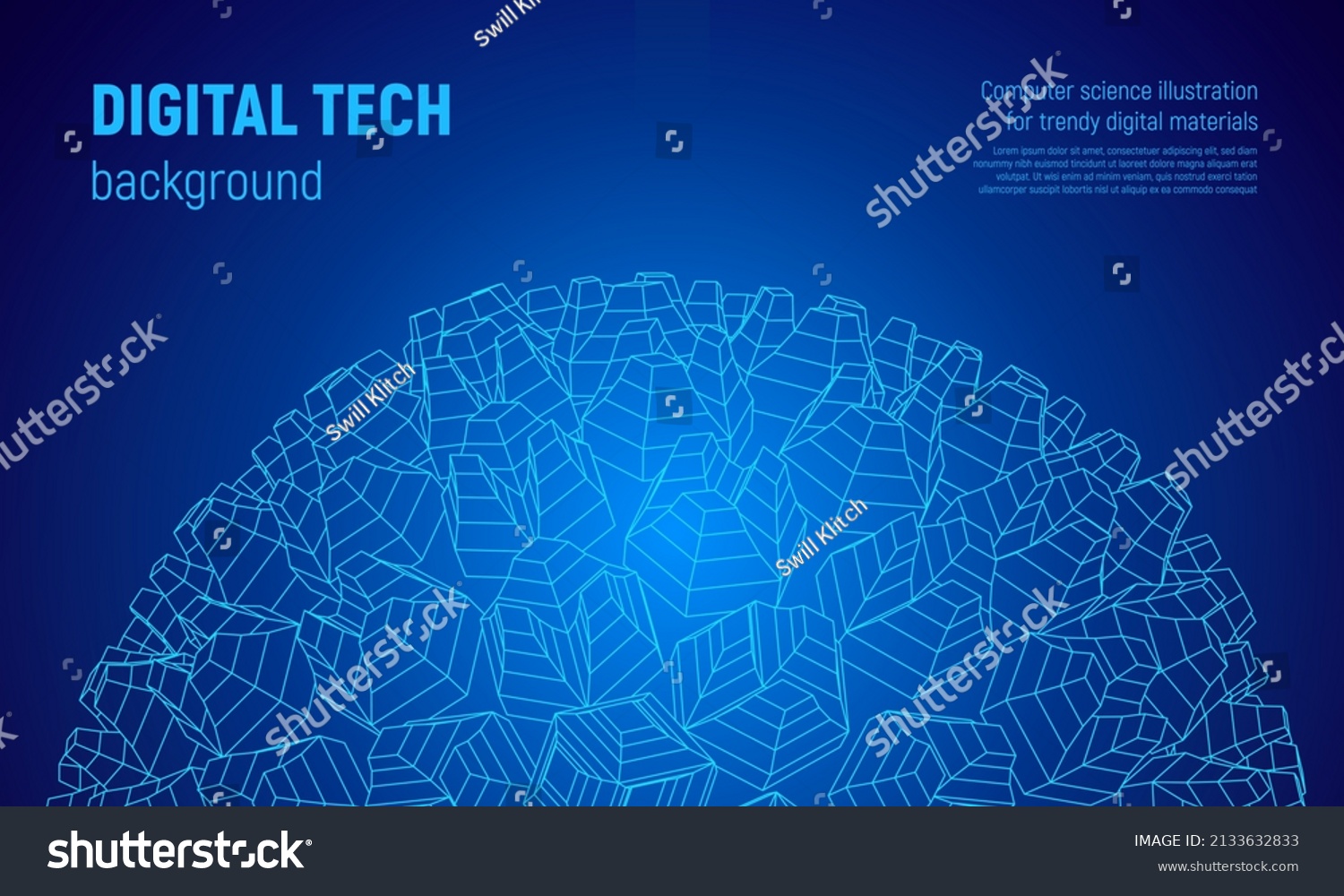 Wireframe Sphere Technology Background Presentation Template Stock ...