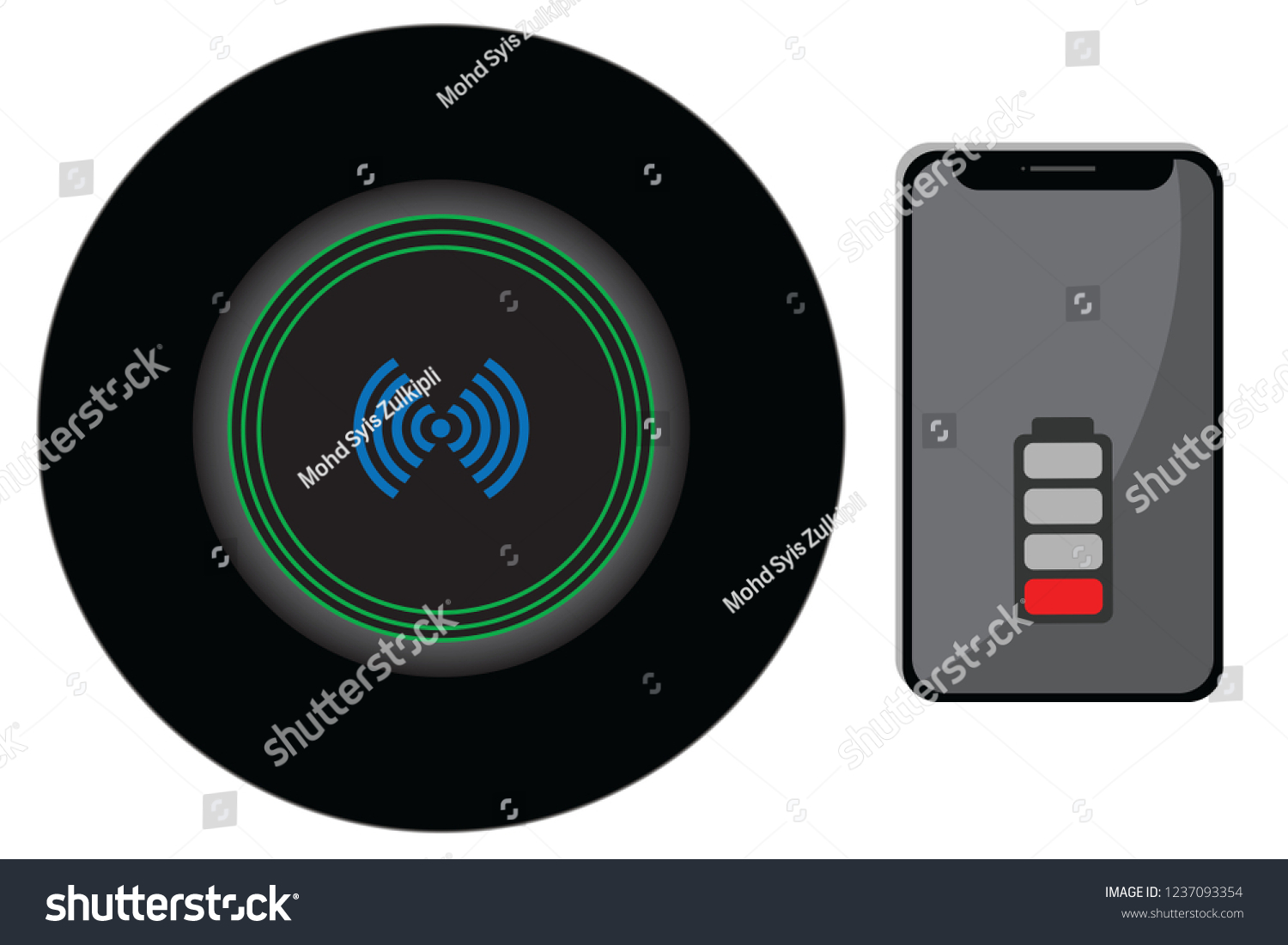 Wireless Charging Concept Vector Illustration Stock Vector (Royalty ...