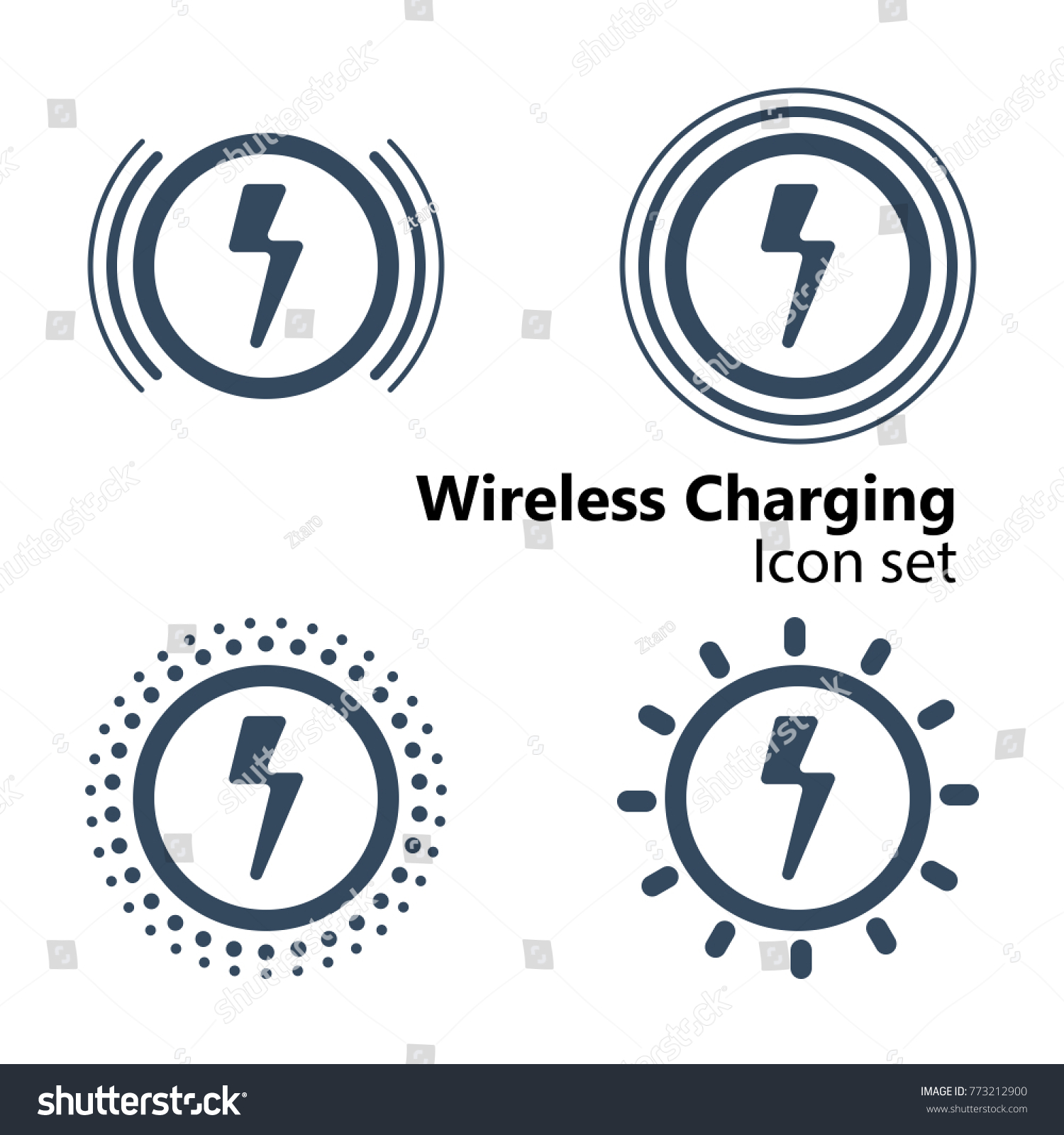 Wireless Charge Icon Set, Vektorgrafik: Stock-Vektorgrafik (Lizenzfrei ...