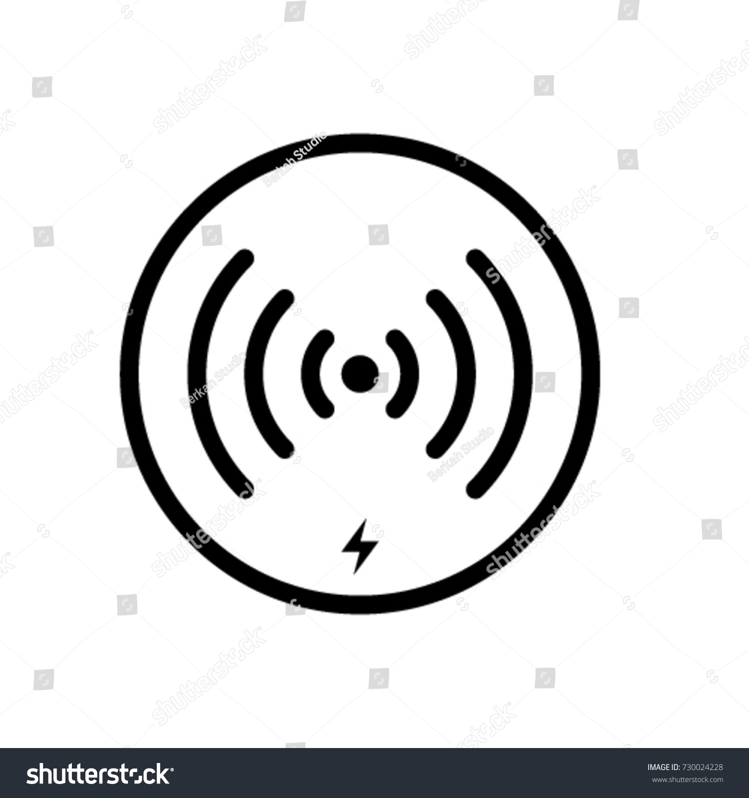 Wireless Charging Icon Vector Outline Style Stock Vector (Royalty Free ...