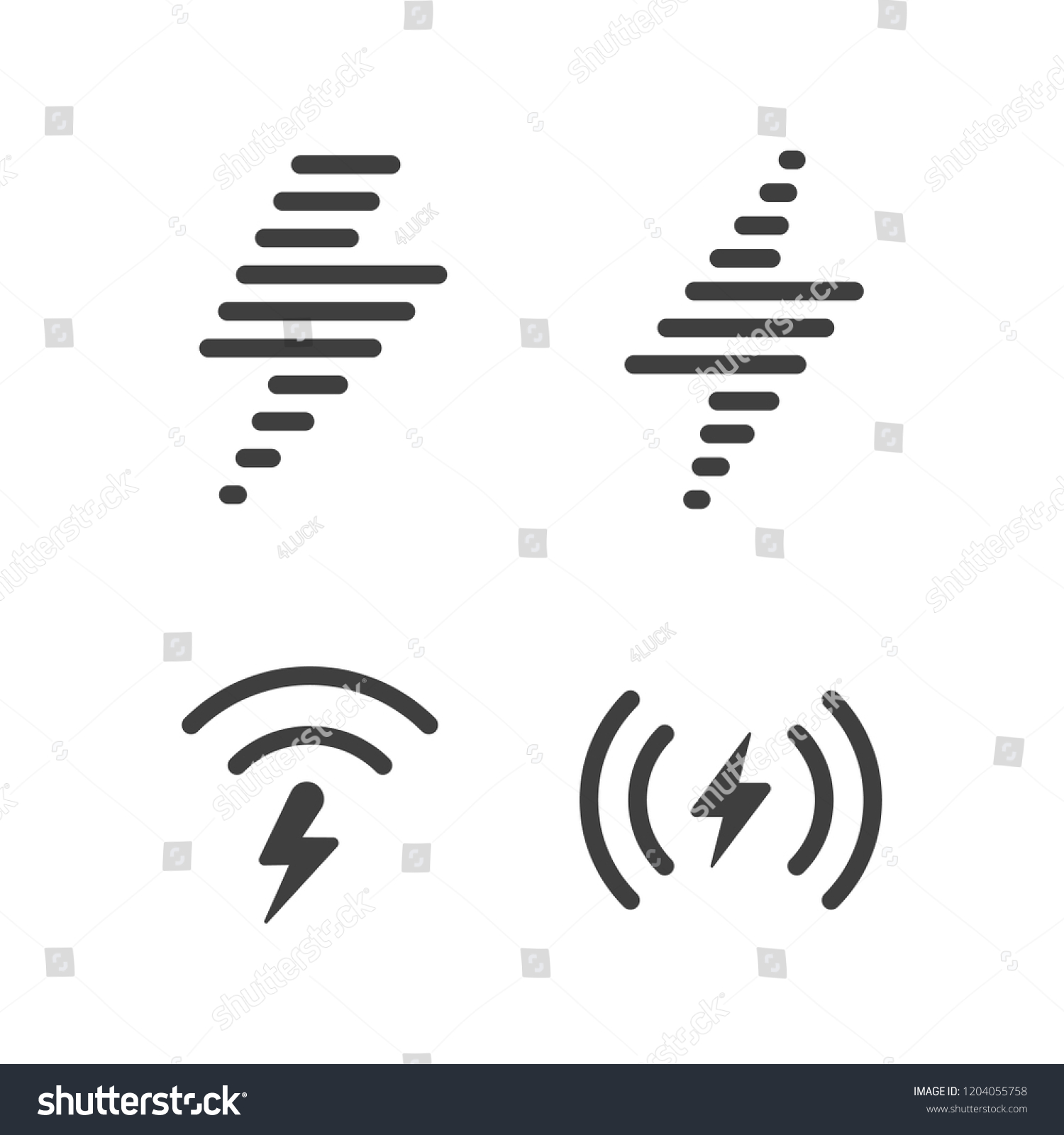 Wireless Charging Icon Vector Set Stock Vector (Royalty Free ...