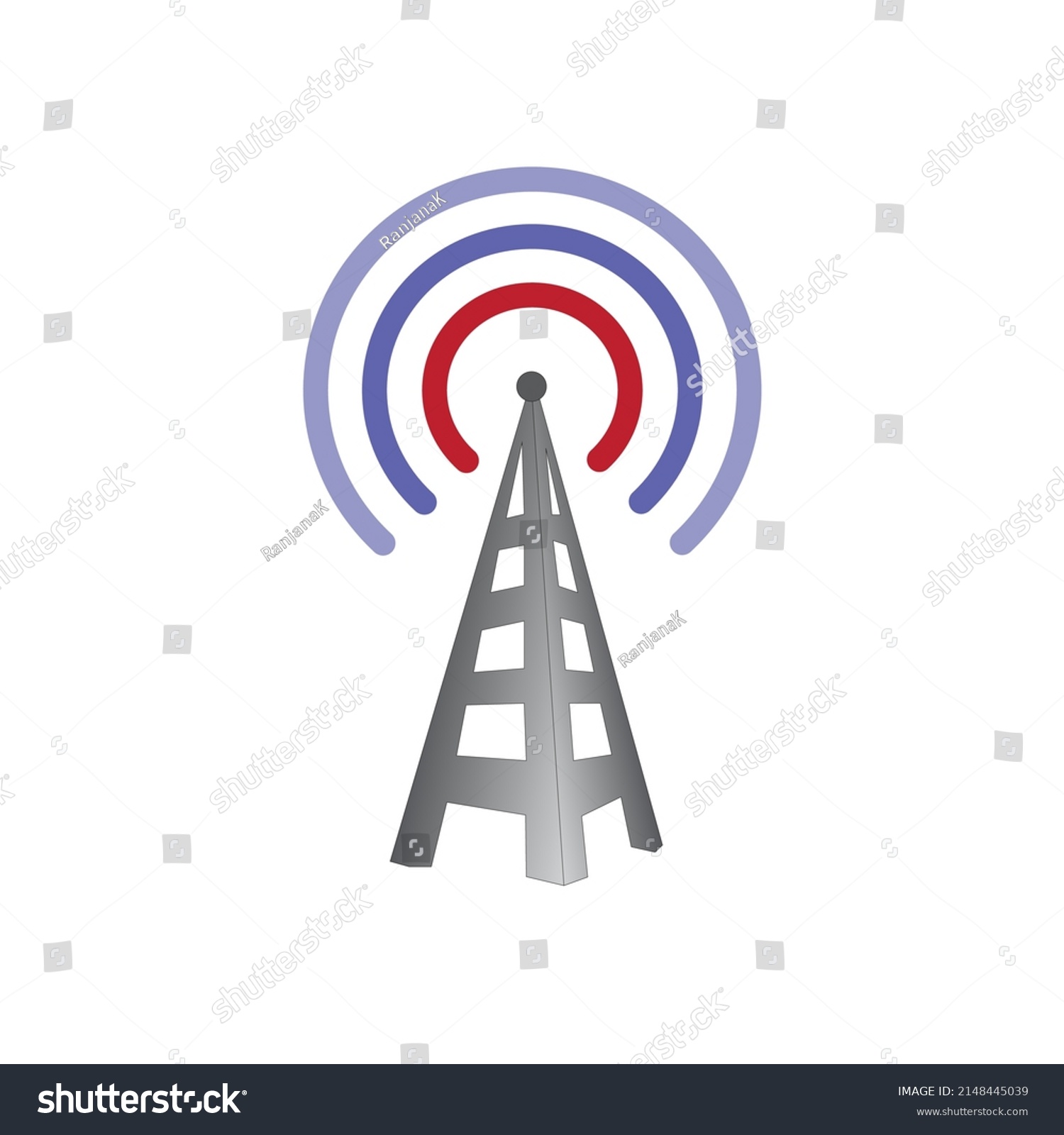 Wireless Communication Tower Icon Logo Stock Vector (Royalty Free ...