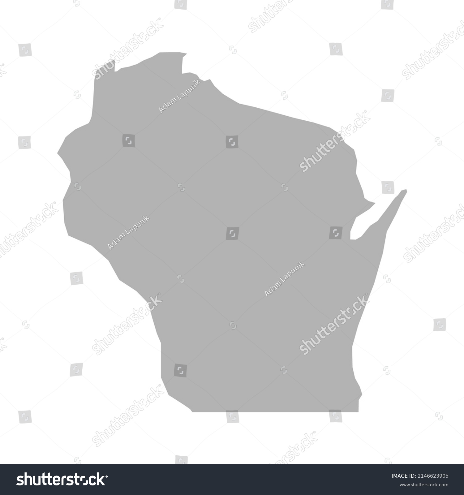 Wisconsin Map Vector Icon On White Stock Vector (Royalty Free ...