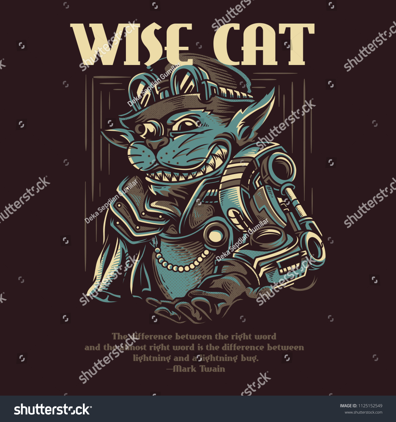 Wise Cat Illustration Stock Vector (Royalty Free) 1125152549 | Shutterstock