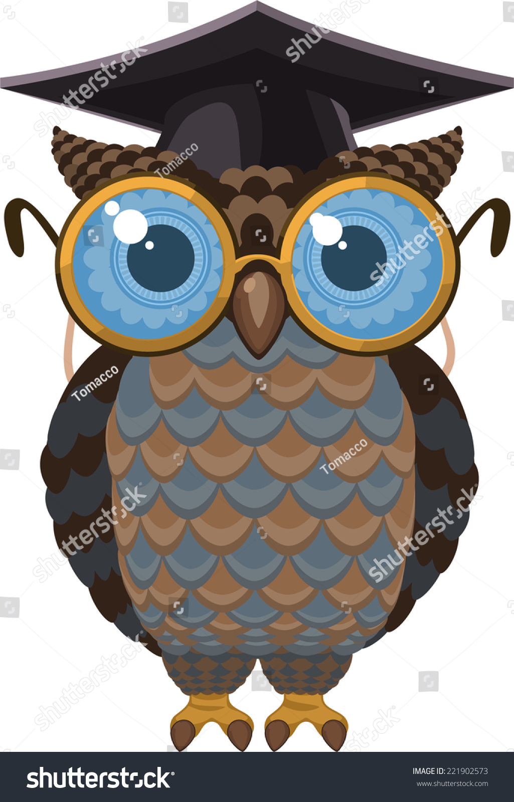 Wise Intelligent Owl Vector Illustration: เวกเตอร์สต็อก (ปลอดค่า ...