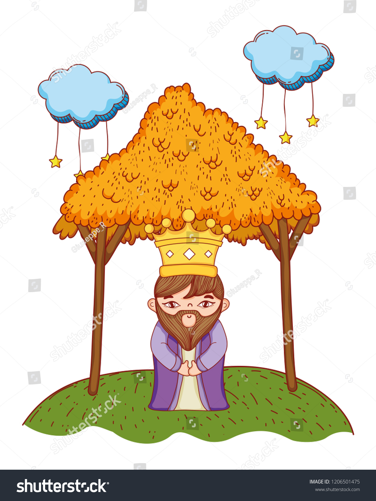 Wise Man King Cartoon Stock Vector (Royalty Free) 1206501475 | Shutterstock