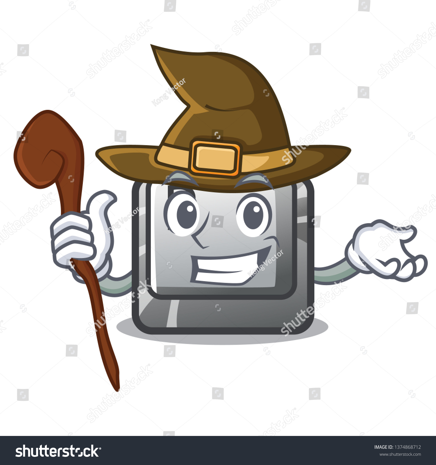 Witch Button P Isolated Character Stock Vector (Royalty Free) 1374868712