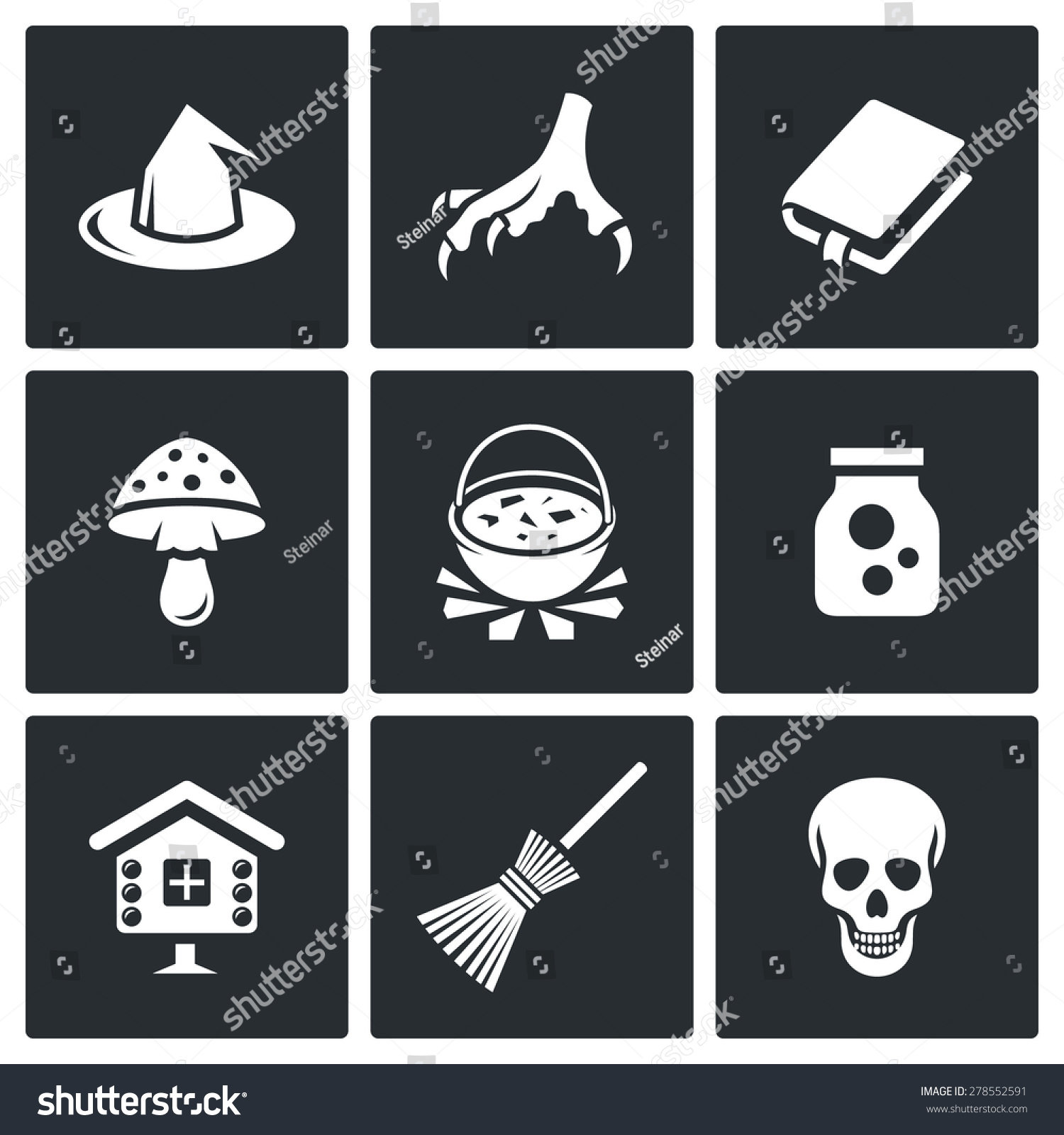 Witch Icons Vector Illustration Stock Vector (Royalty Free) 278552591 ...