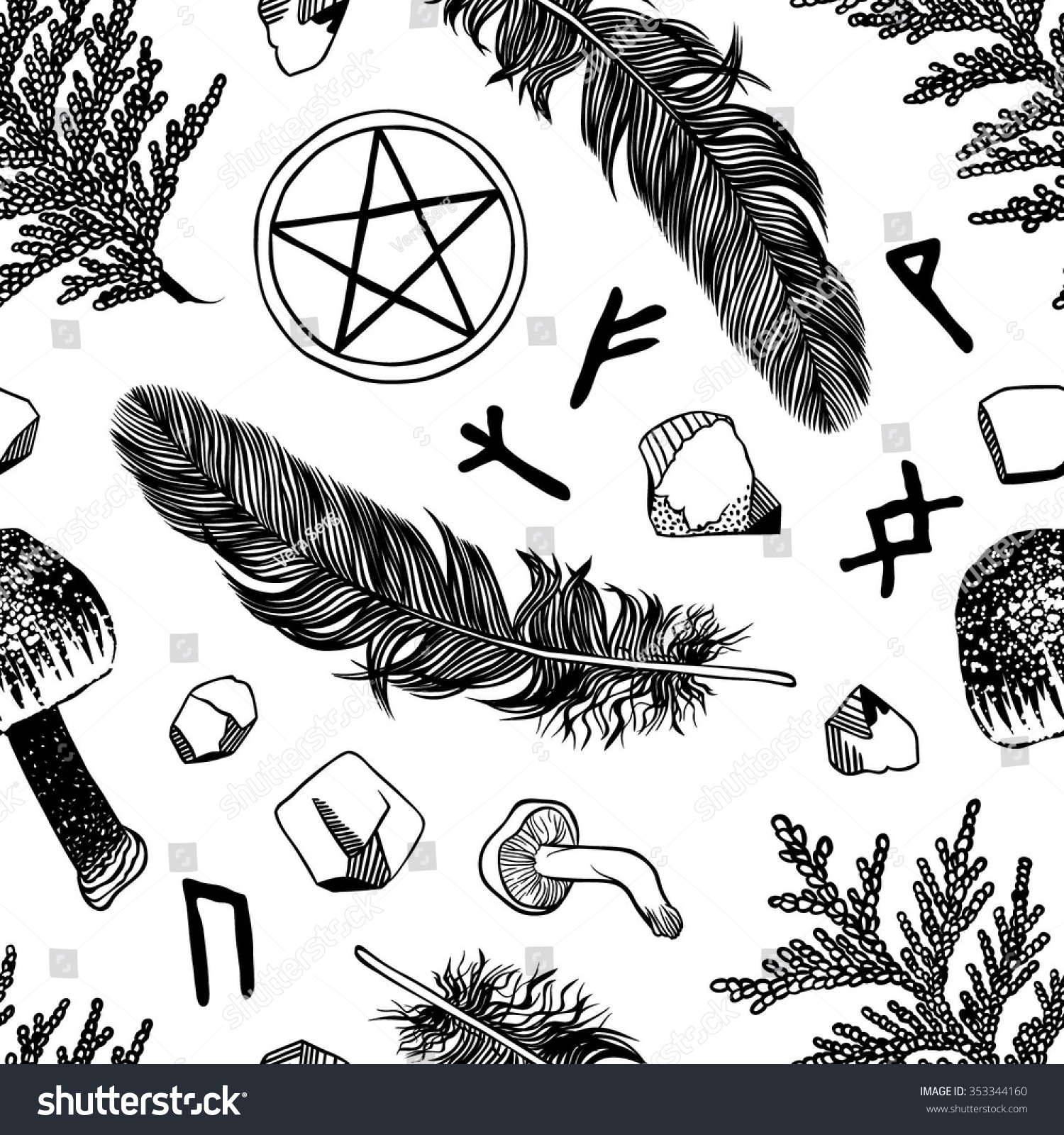 「Witchcraft Seamless Pattern Vector Pattern Ritual」のベクター画像素材（ロイヤリティフリー ...