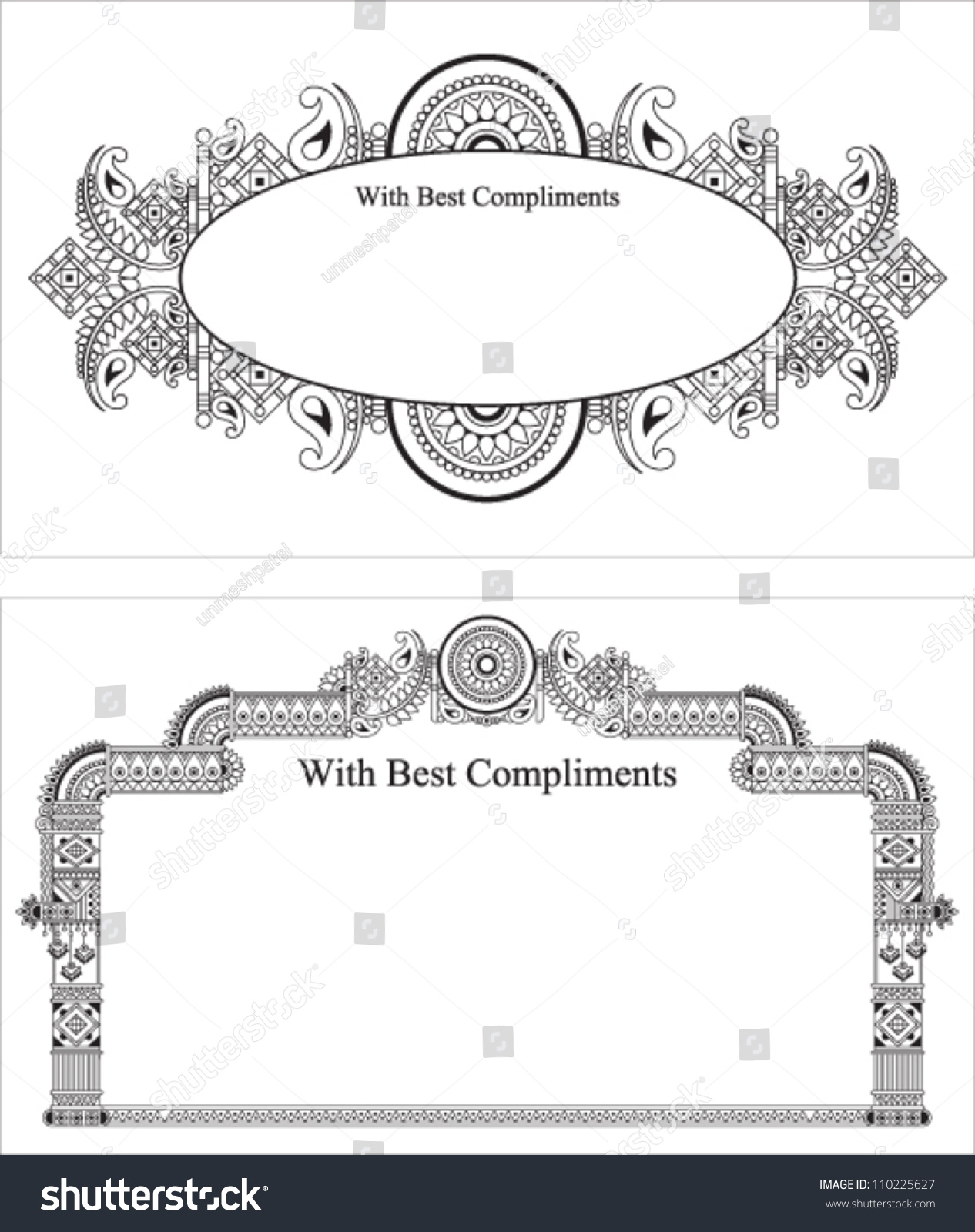 With Best Compliments Designs Stock Vector Illustration 110225627 ...