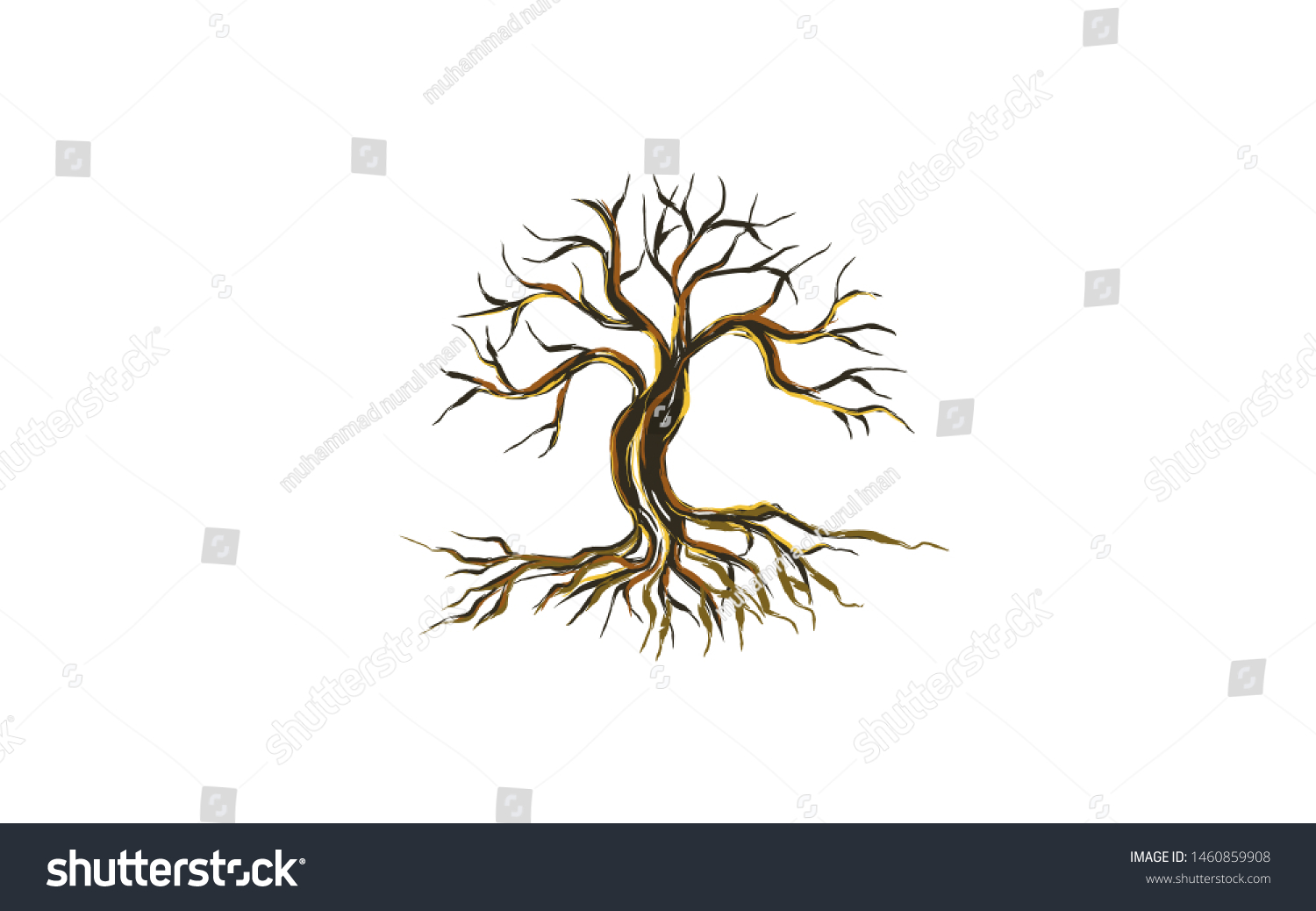 Wither Tree Roots Vector Illustration Molt Stock Vector (Royalty Free ...