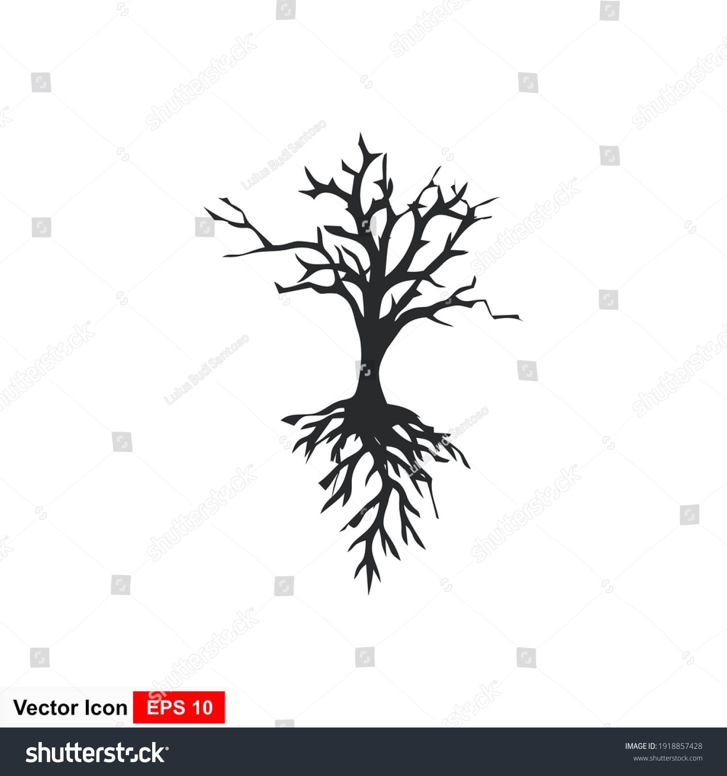 Wither Tree Roots Vector Illustration Molt: เวกเตอร์สต็อก (ปลอดค่า ...