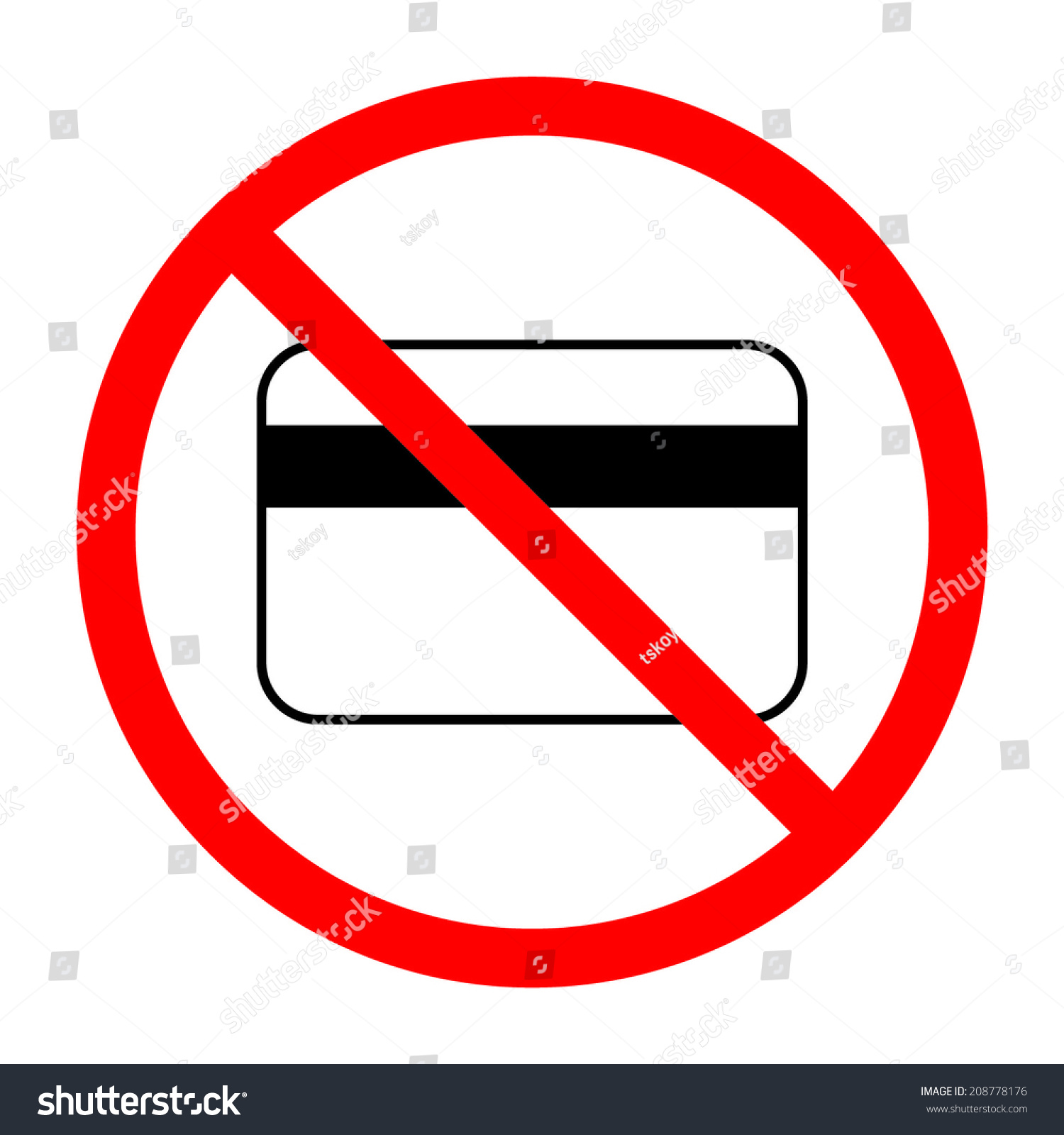 Without Credit Card Stock Vector 208778176 - Shutterstock