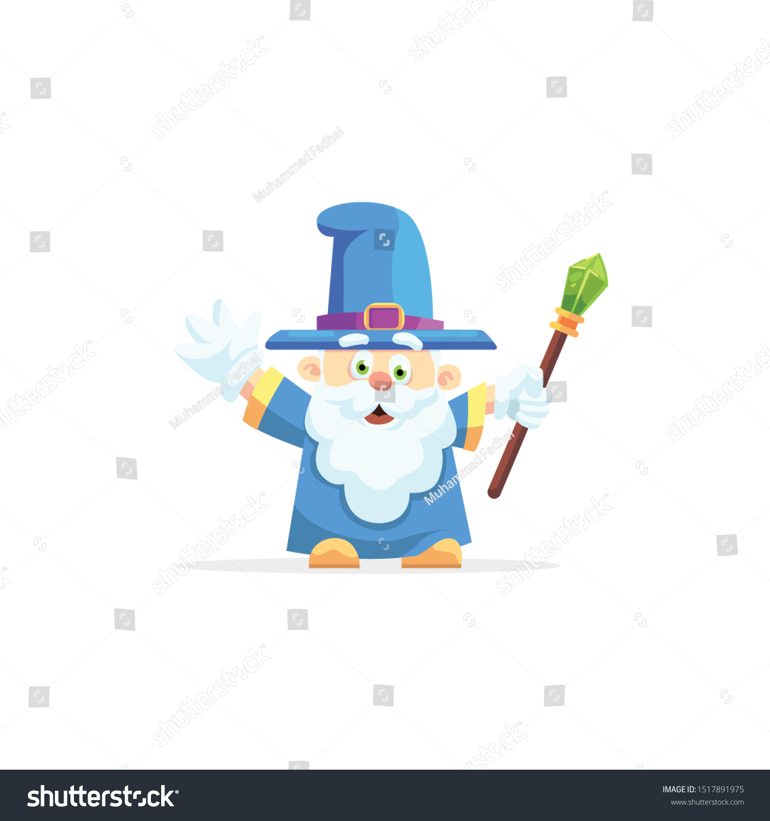 Wizard Character Mascot Illustration Vector Stock Vector (Royalty Free ...