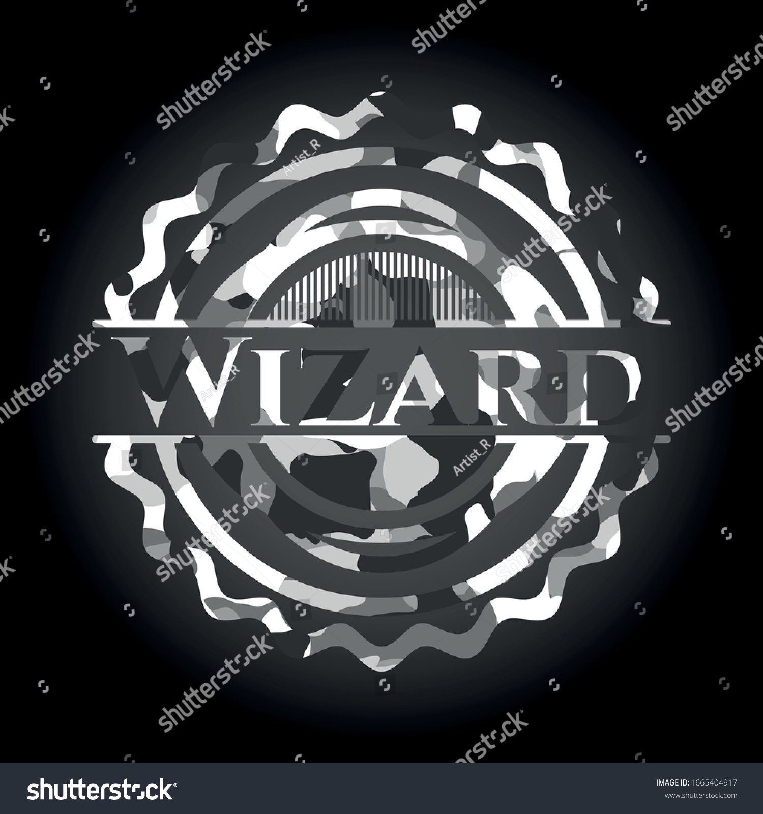 Wizard Grey Camouflaged Emblem Vector Illustration Stock Vector ...
