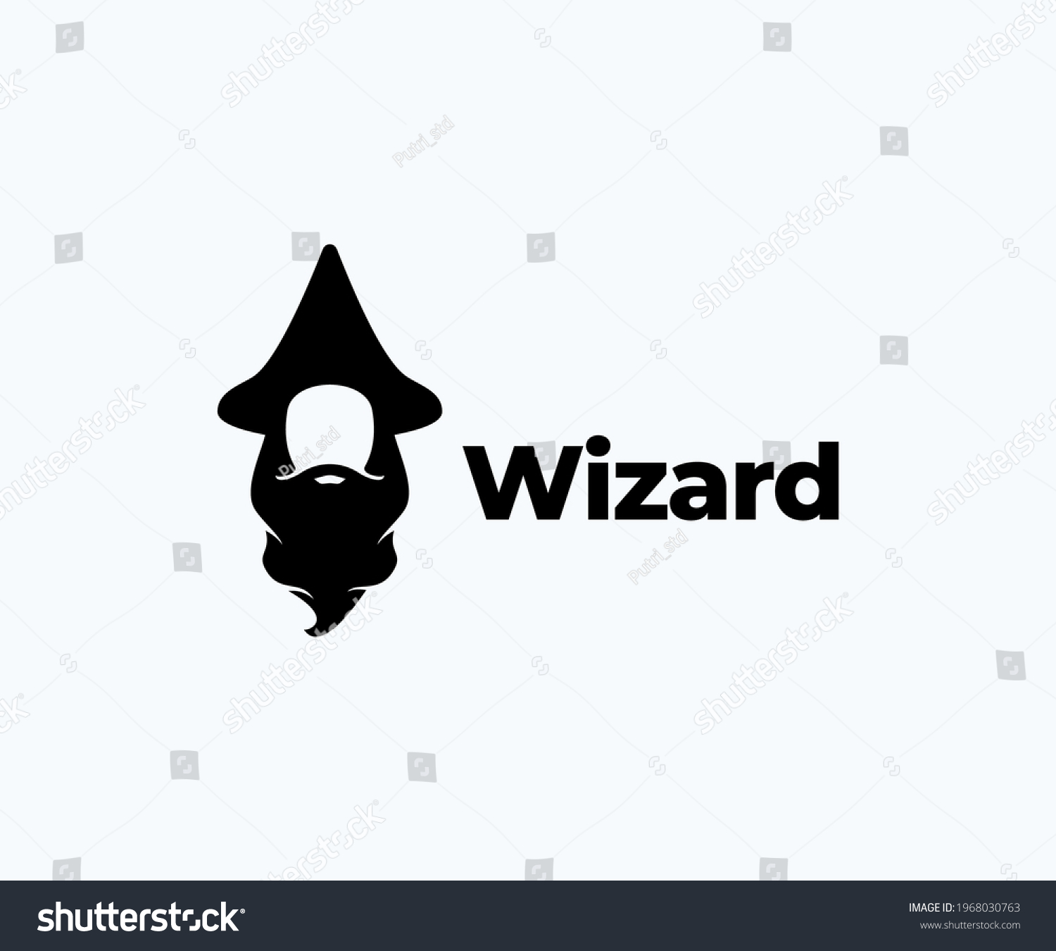 Wizard Head Witch Face Logo Design: เวกเตอร์สต็อก (ปลอดค่าลิขสิทธิ์ ...