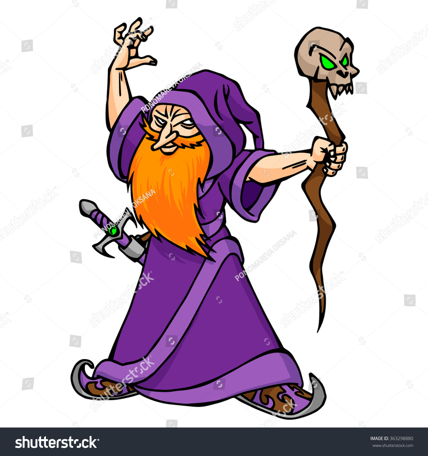 Wizard In Purple Robe Stock Vector Illustration 363298880 : Shutterstock
