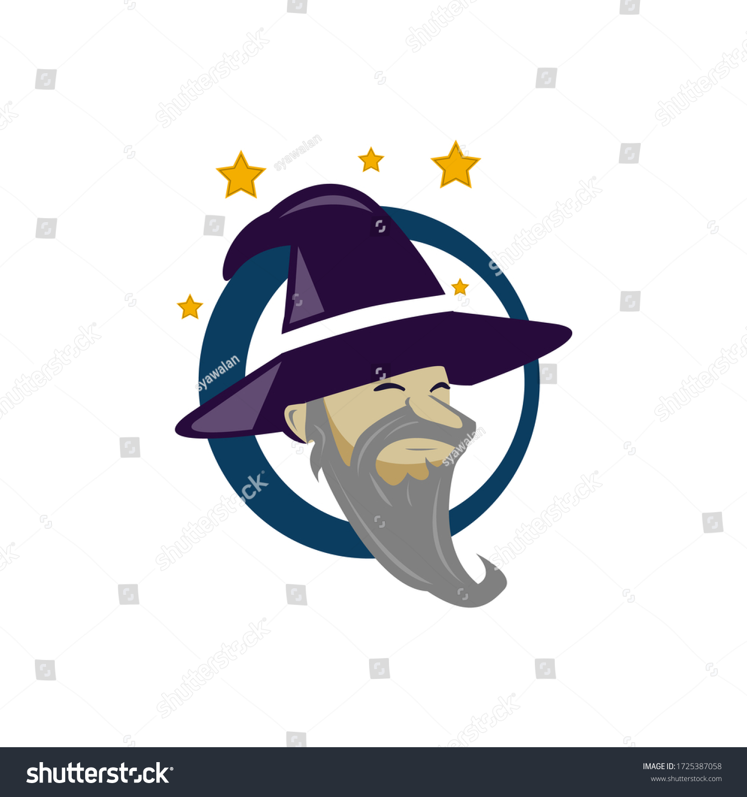 Wizard Warlock Old Man Face Beard: เวกเตอร์สต็อก (ปลอดค่าลิขสิทธิ์ ...