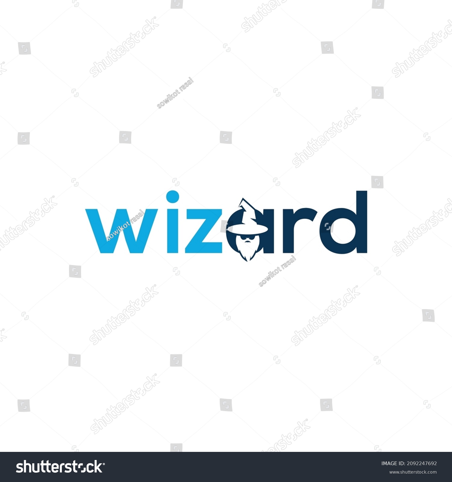 Wizard Word Mark Typography Lettering Design Stock Vector (Royalty Free ...