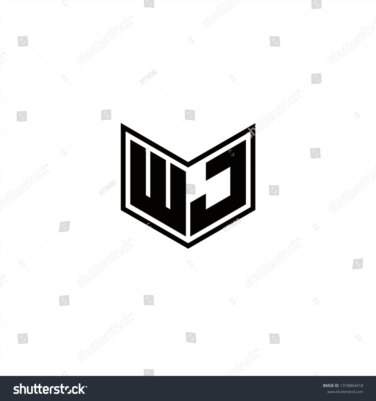 Wj Logo Letters Initial Designs Template Stock Vector (Royalty Free ...