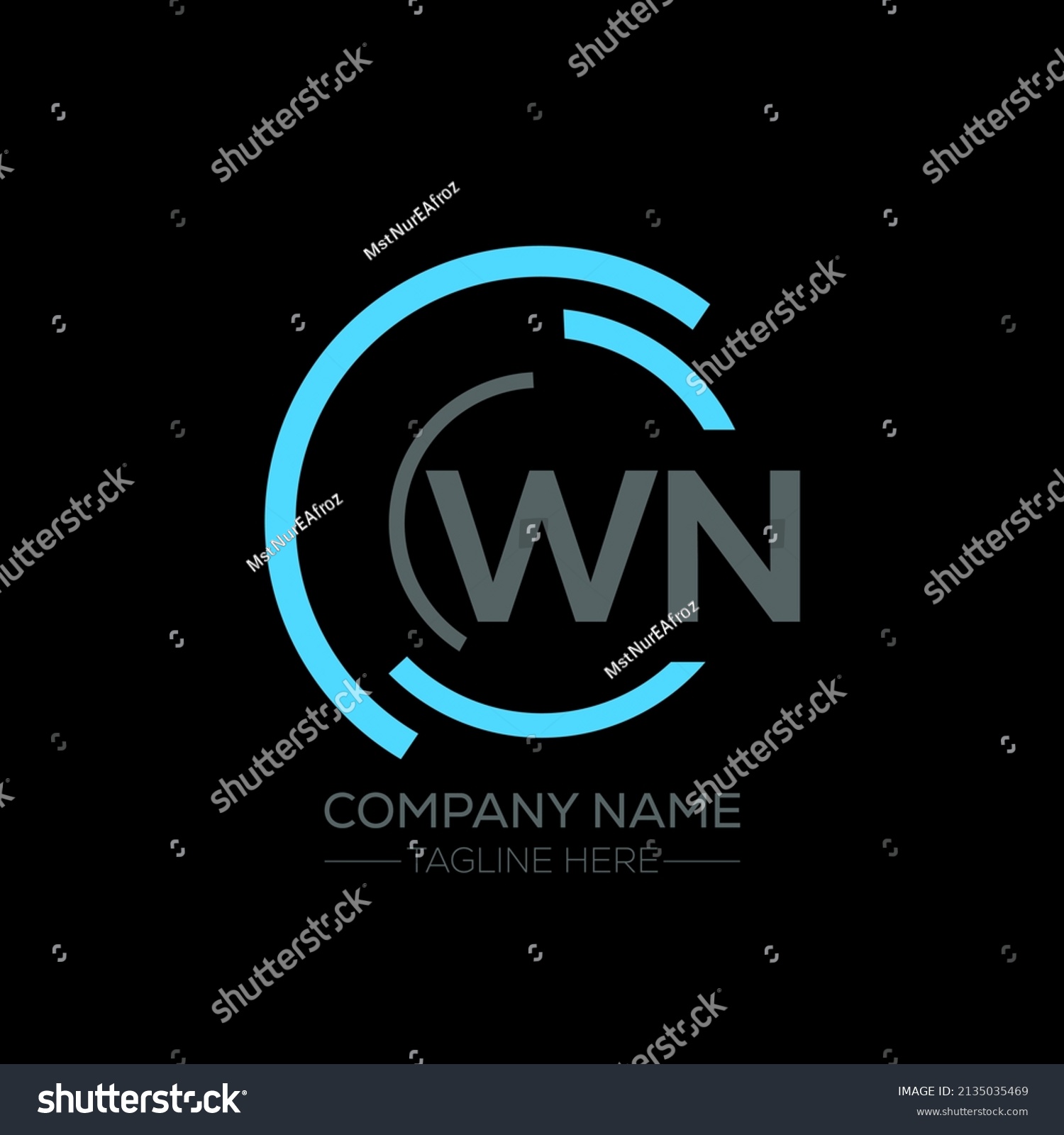 Wn Initial Modern Logo Design Vector Stock Vector (Royalty Free ...