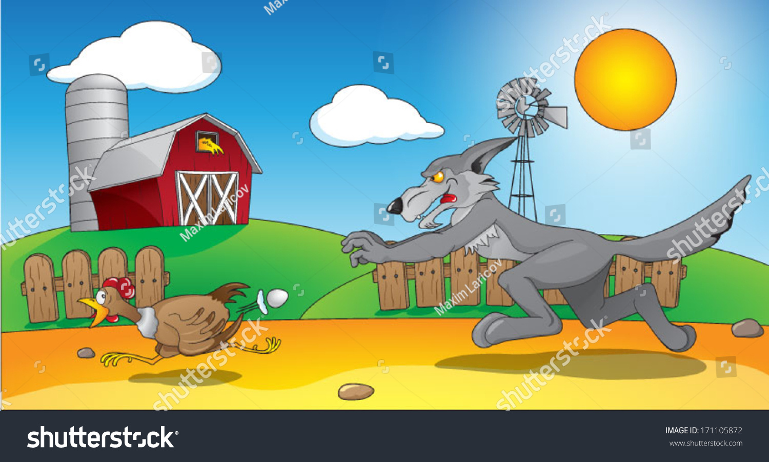 Wolf Chicken Stock Vector (Royalty Free) 171105872 | Shutterstock