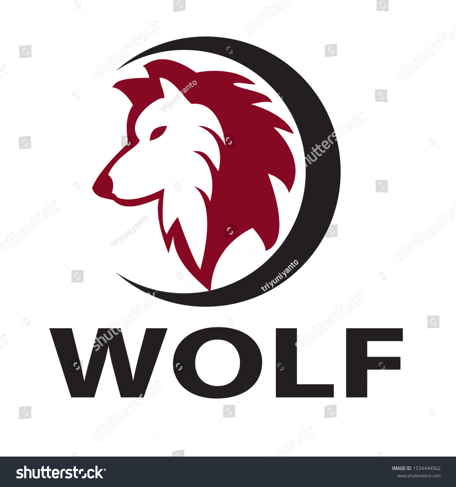 Wolf Circle Vector Logo Design Stock Vector (Royalty Free) 1534444562 ...