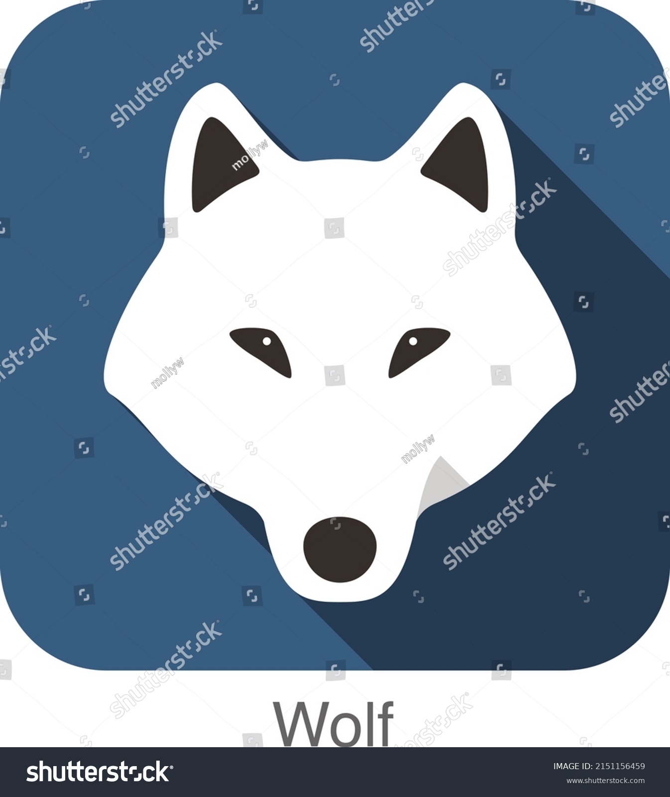 Wolf Animal Ui Flat Design Vector Stock Vector (Royalty Free ...