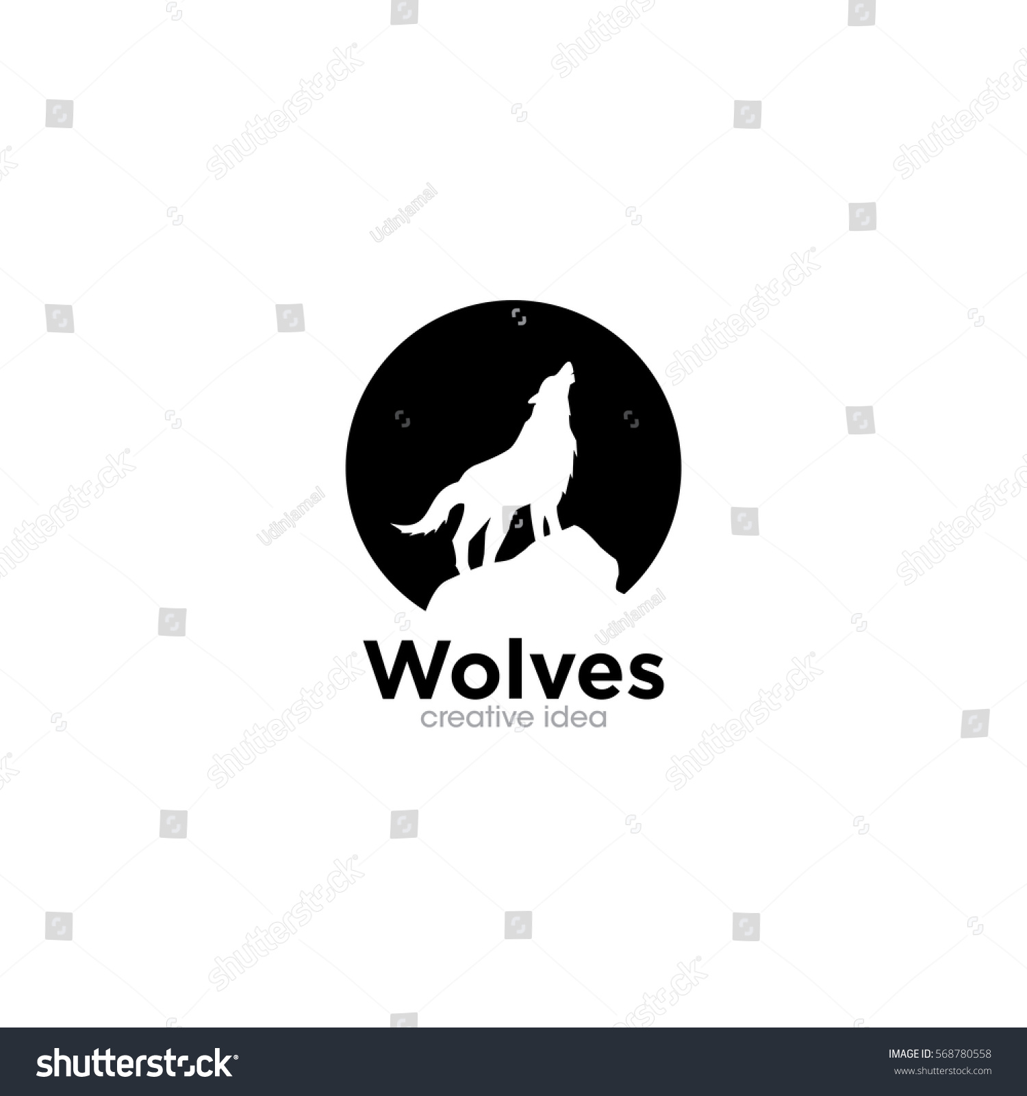 Wolf Creative Concept Logo Design Template Stock Vector (Royalty Free ...