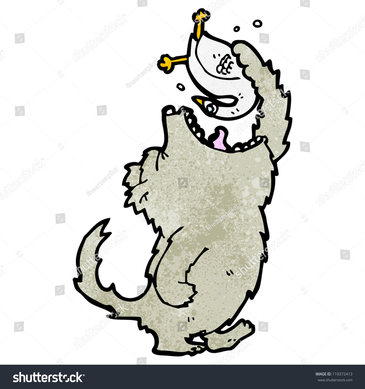 Wolf Eating Goose Stock Vector Royalty Free 119372413