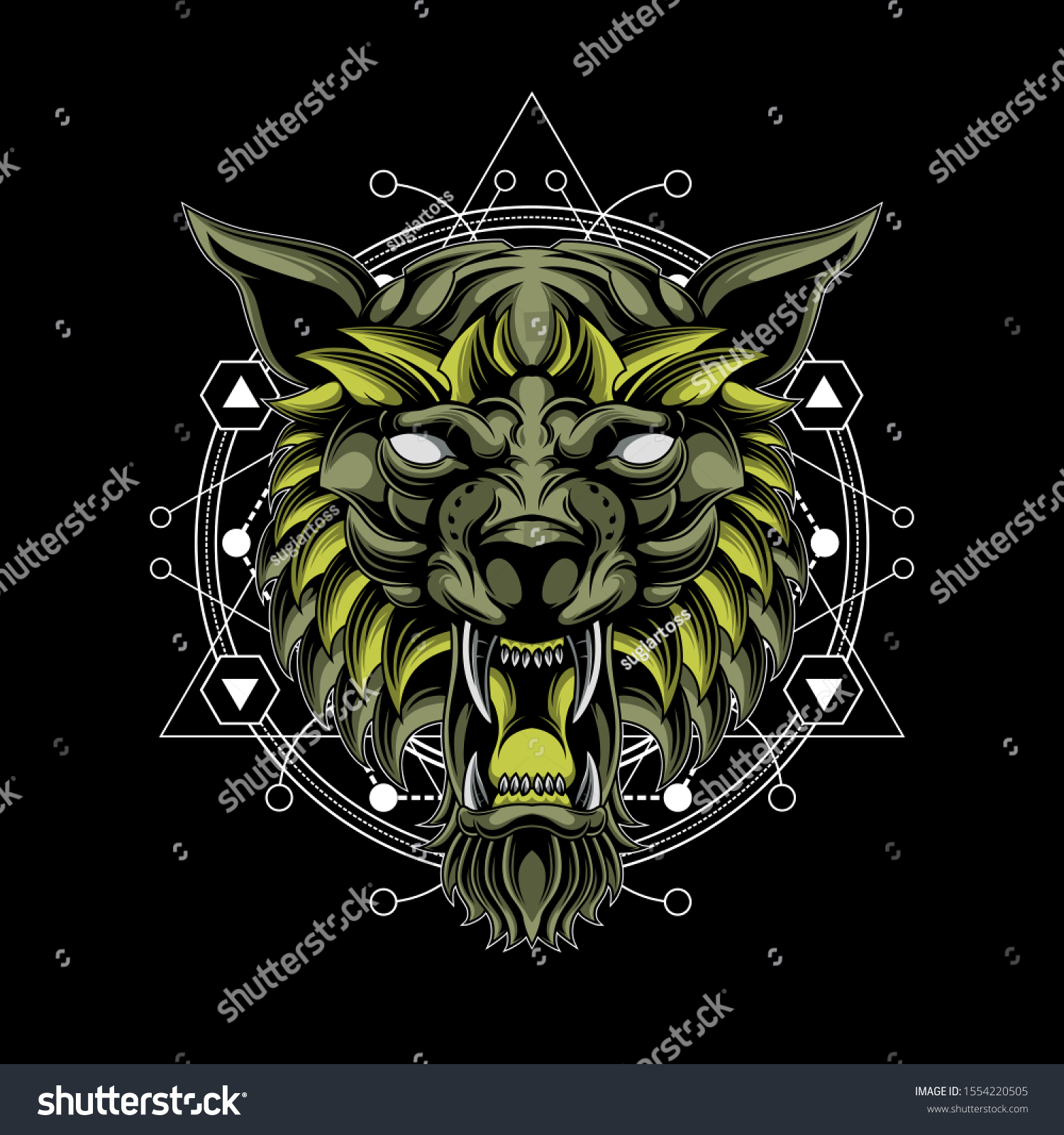 Wolf God Sacred Geometry Vector: vector de stock (libre de regalías ...