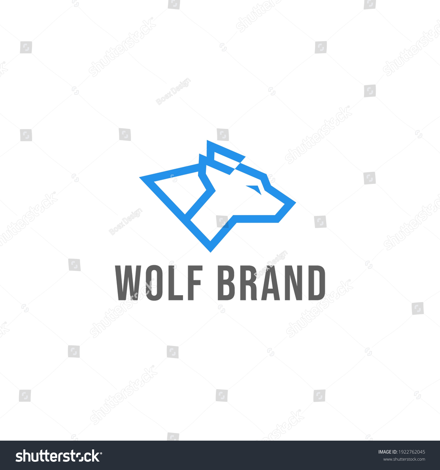 Plantilla de logotipo de marca Wolf: vector de stock (libre de regalías ...
