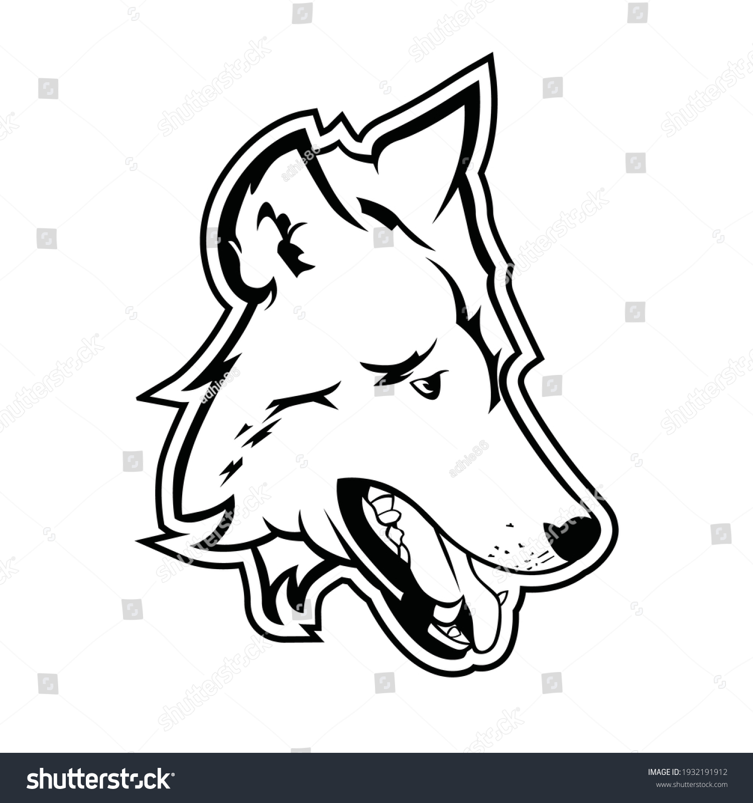 Wolf Head Vector Illustration Stock Vector (Royalty Free) 1932191912 ...