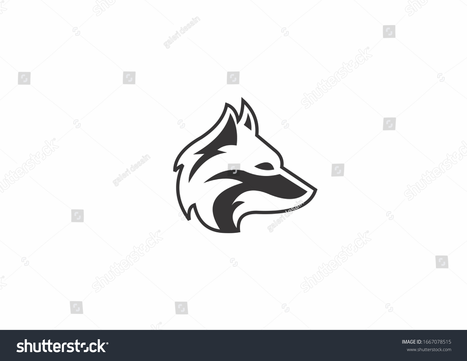 Wolf Head Logo Design Concept Stock Vector (Royalty Free) 1667078515 ...