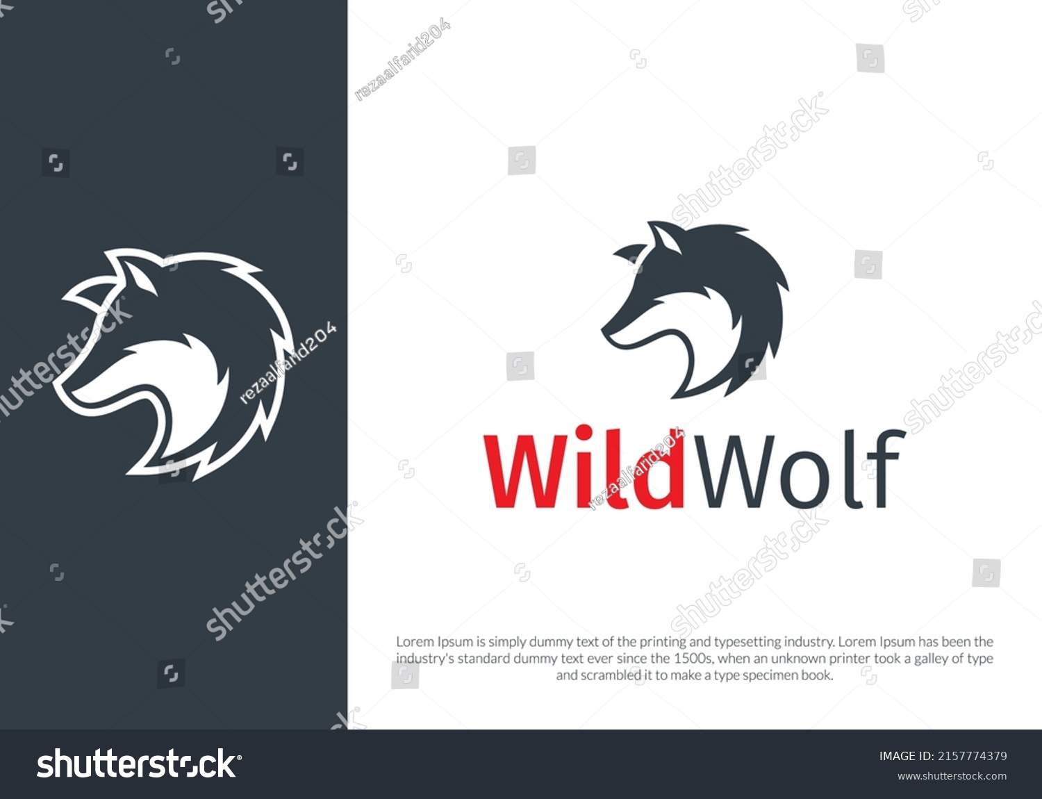 Wolf Head Logo Design Logo Template Stock Vector (Royalty Free ...