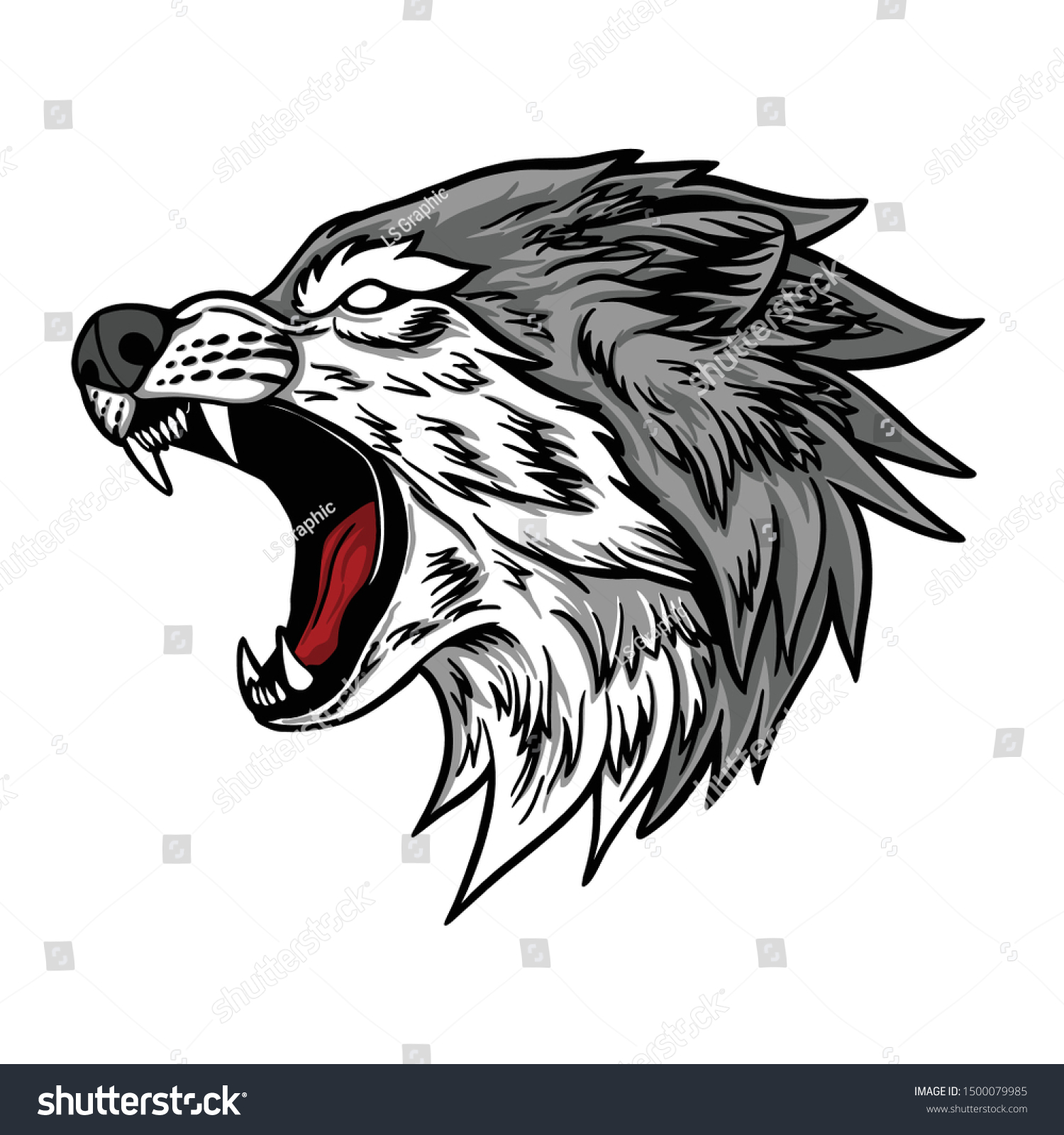 Wolf Head Logo Vector Design Stock Vector (Royalty Free) 1500079985 ...