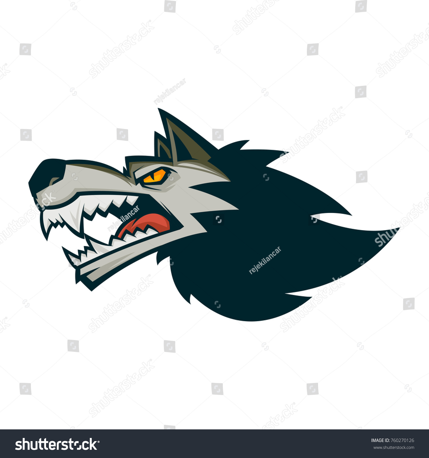 Wolf Head Mascot Stock Vector (Royalty Free) 760270126 | Shutterstock