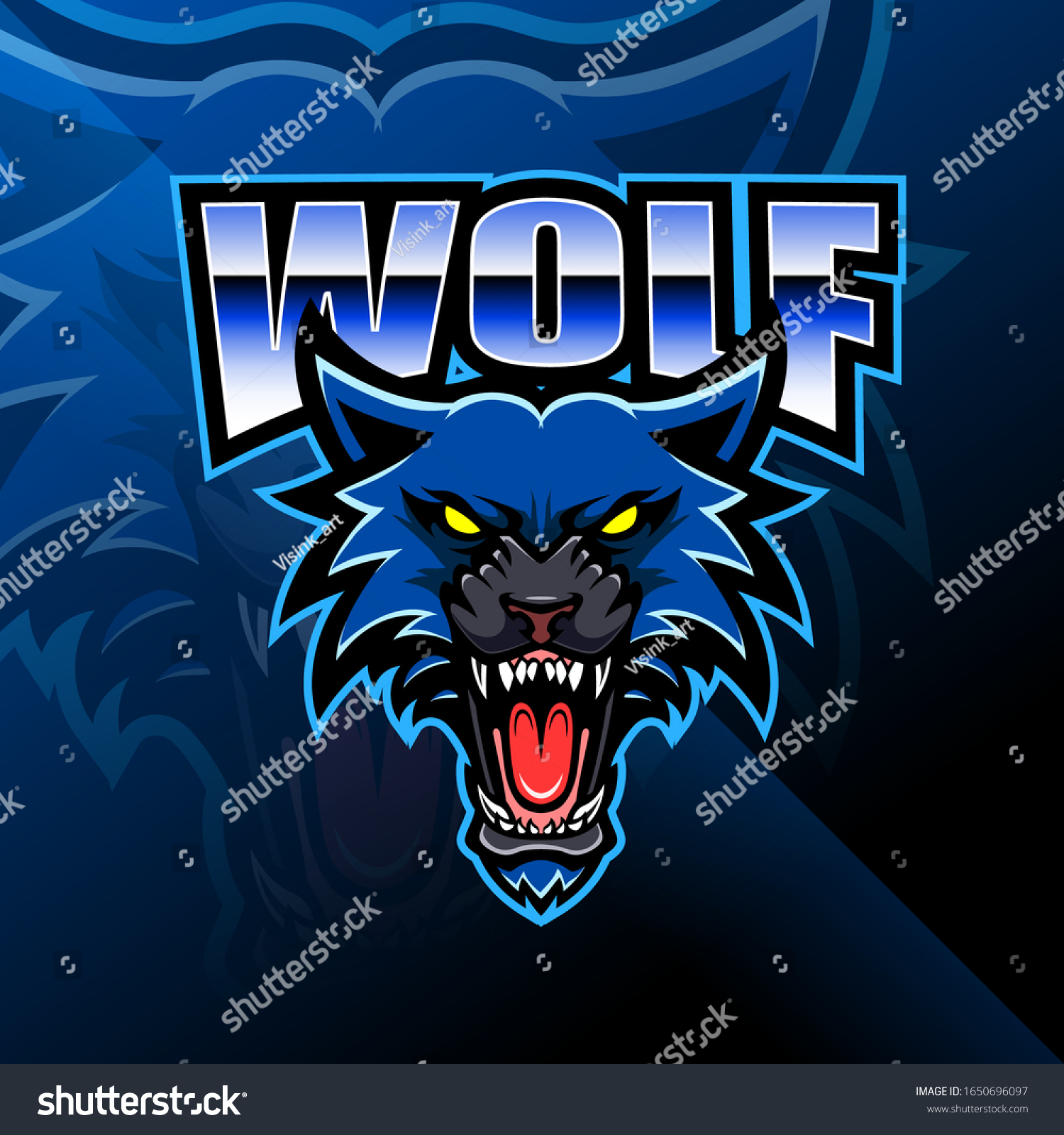 Wolf Head Mascot Logo Design Stock Vector (Royalty Free) 1650696097 ...