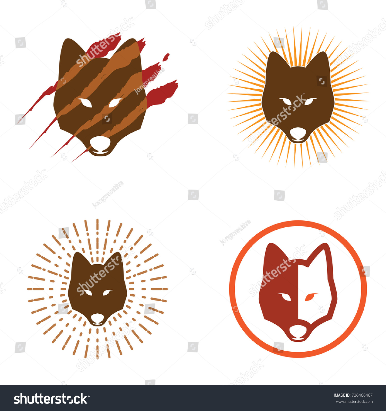 Wolf Head Claw Marks Logo Symbol: vector de stock (libre de regalías ...