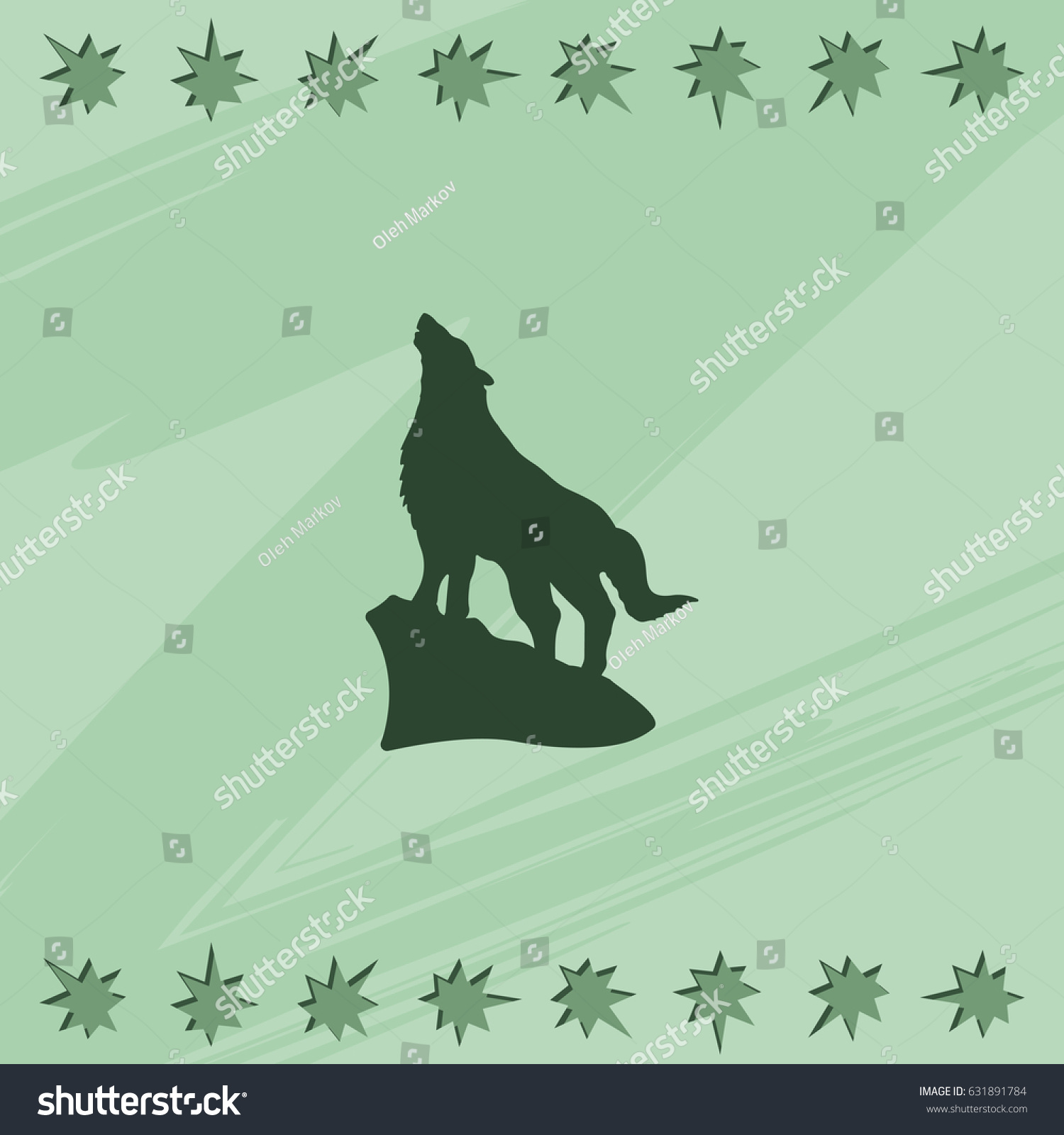 Wolf Howling Silhouette Stock Vector (Royalty Free) 631891784 ...