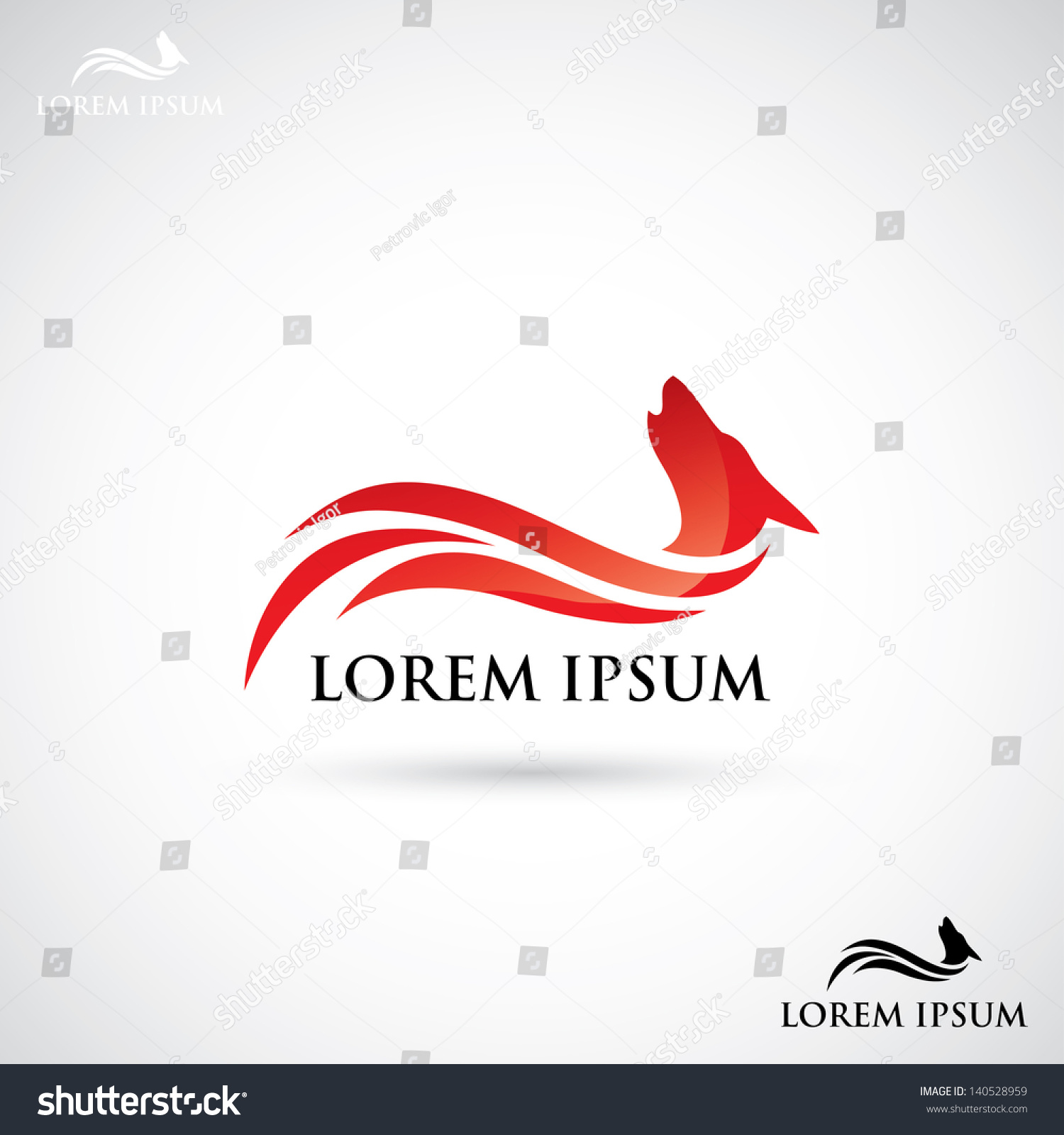Wolf Label Vector Illustration Stock Vector (Royalty Free) 140528959