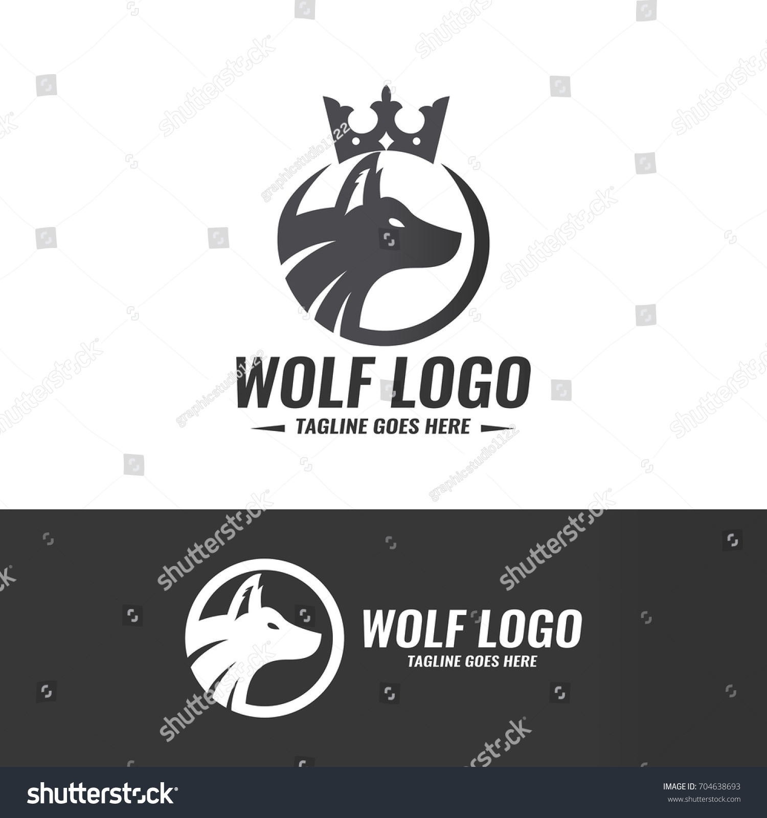 Wolf Logo Design Template Wolf King 스톡 벡터(로열티 프리) 704638693 | Shutterstock