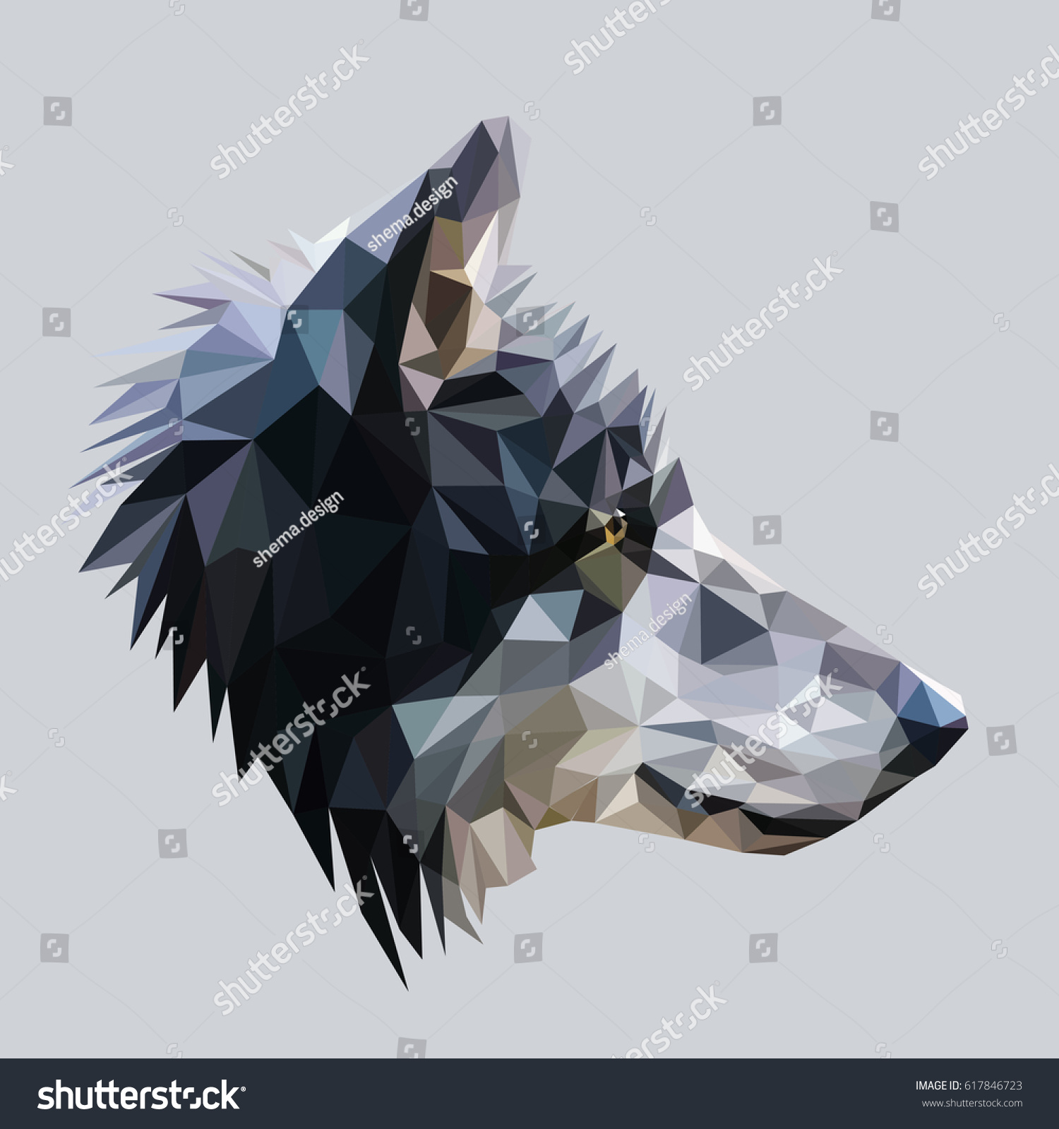 Wolf Low Poly Design Triangle Vector: Vector có sẵn (miễn phí bản quyền ...
