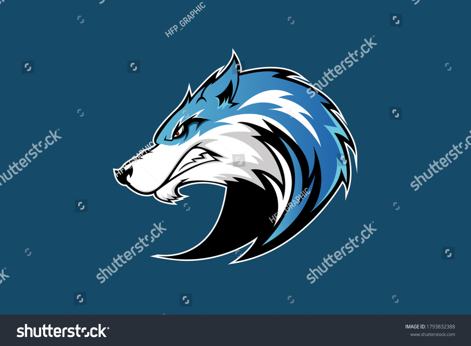 Wolf Mascot Logo Vector Eps Stock Vector (Royalty Free) 1793832388