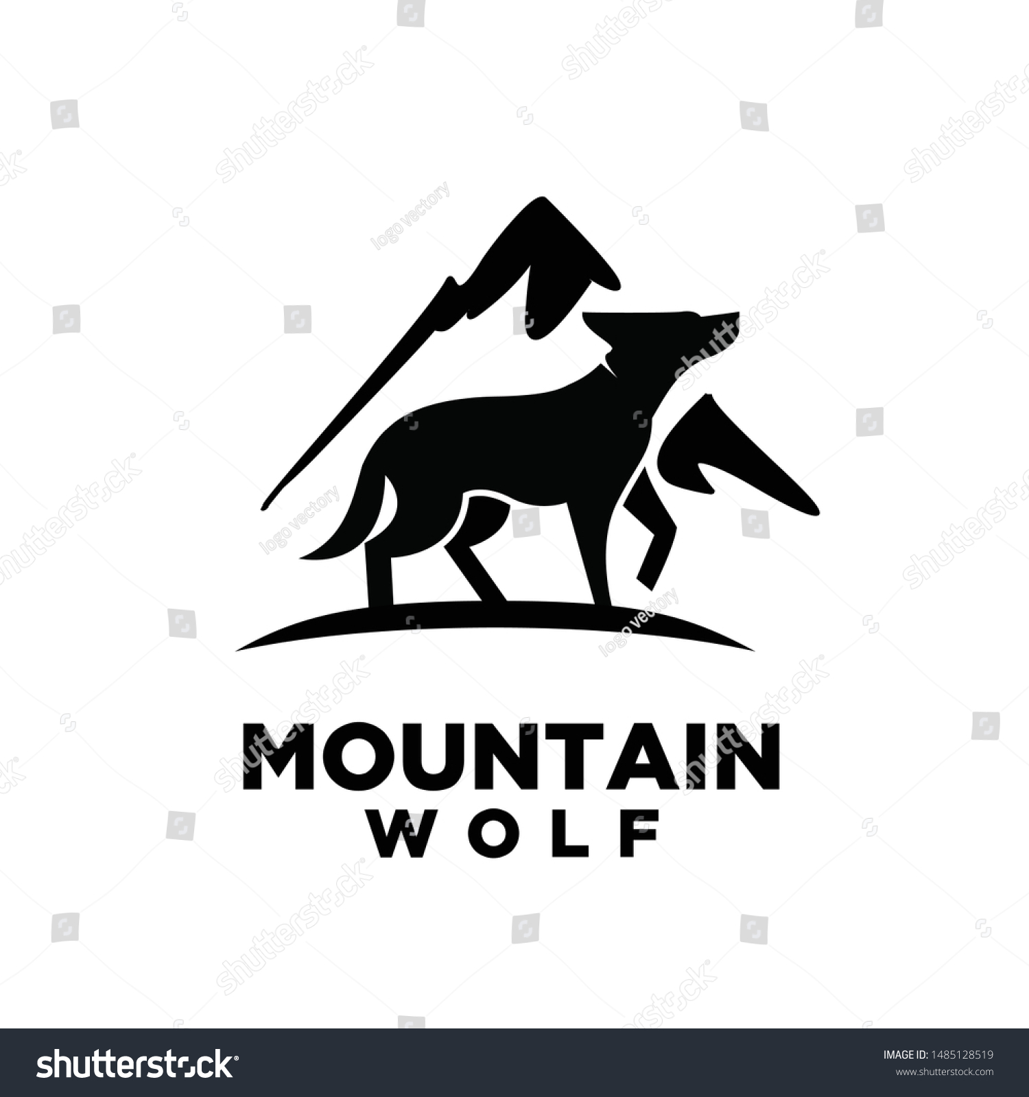 Wolf Mountain Logo Icon Design Stock Vector (Royalty Free) 1485128519 | Shutterstock