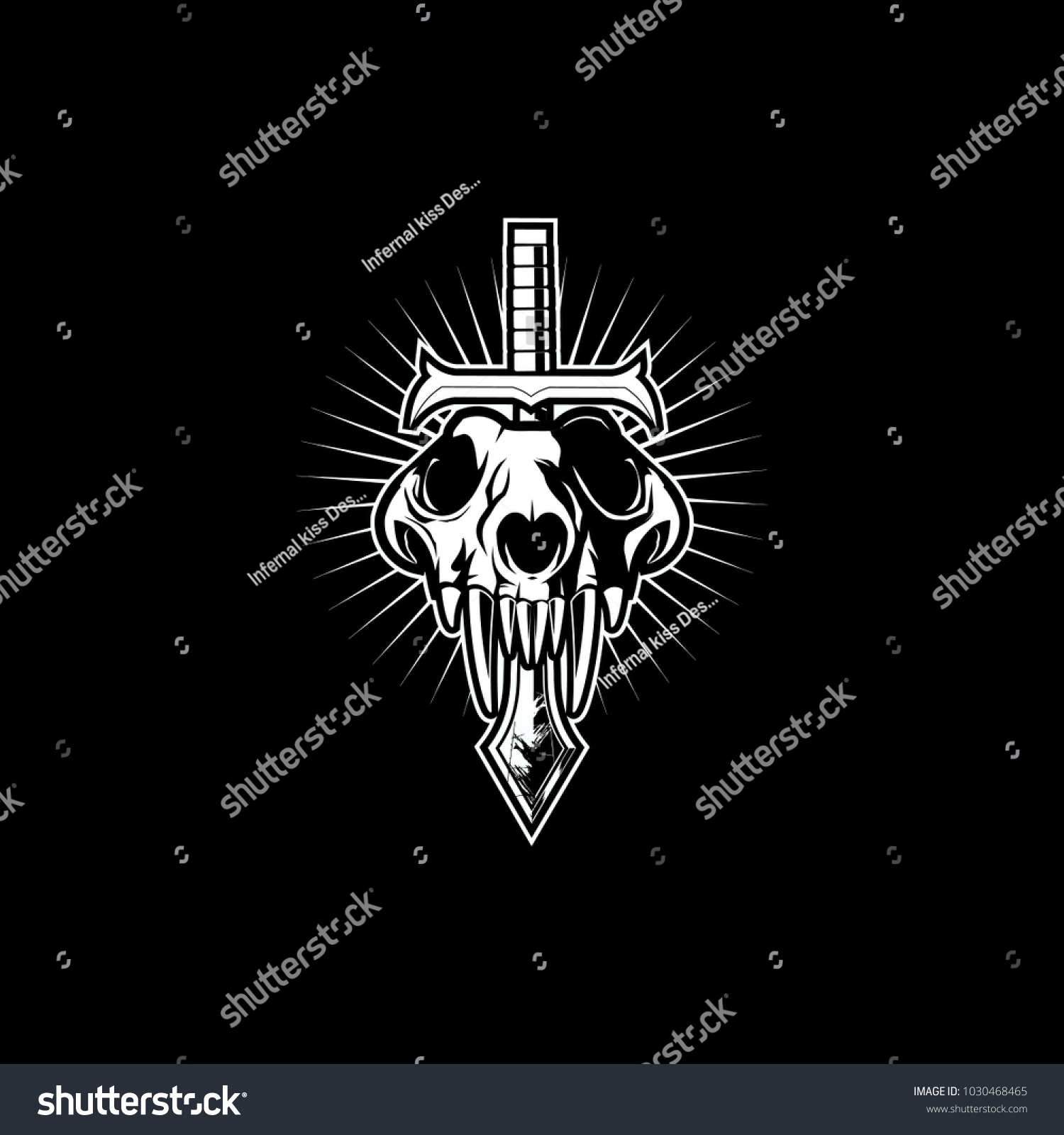 Wolf Skull Sword Vector Logo Template: เวกเตอร์สต็อก (ปลอดค่าลิขสิทธิ์ ...