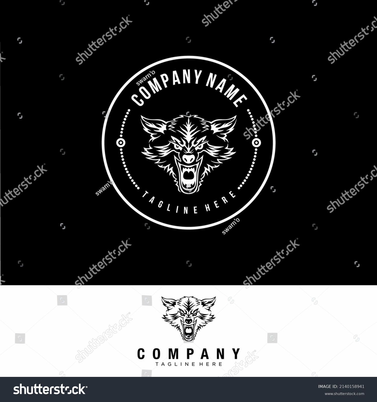 Wolf Vintage Logo Stock Vector Stock Vector (Royalty Free) 2140158941 ...