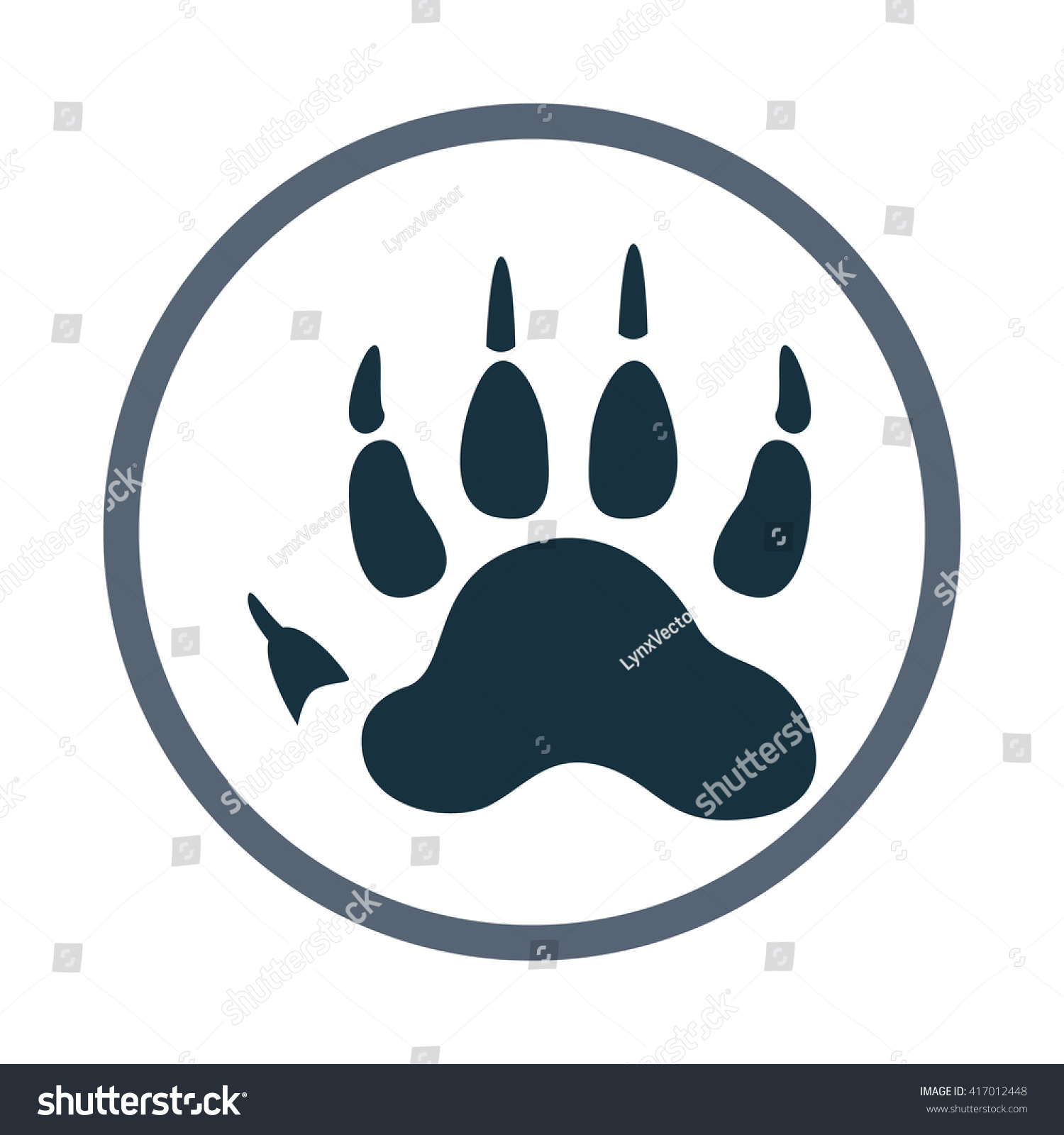 Wolverine Paw Print Icon Stock Vector (Royalty Free) 417012448